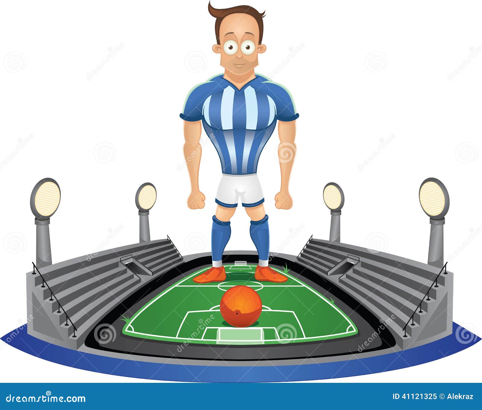 Soccer Player Standing At The Stadium Stock Vector - Image: 41121325