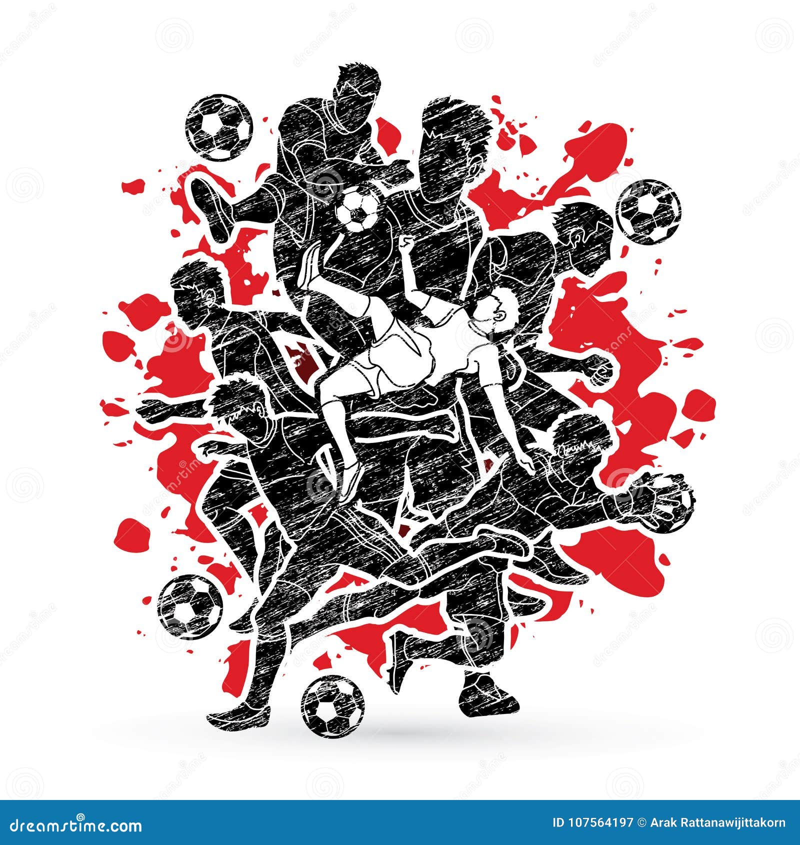 Soccer Player Team Composition Graphic Vector. Stock Vector ...