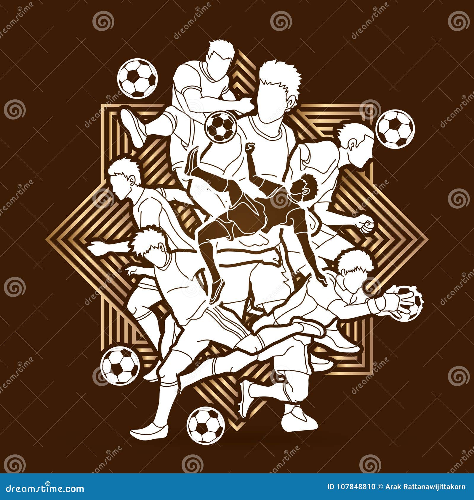 Soccer Player Team Composition Graphic Vector Stock Vector ...