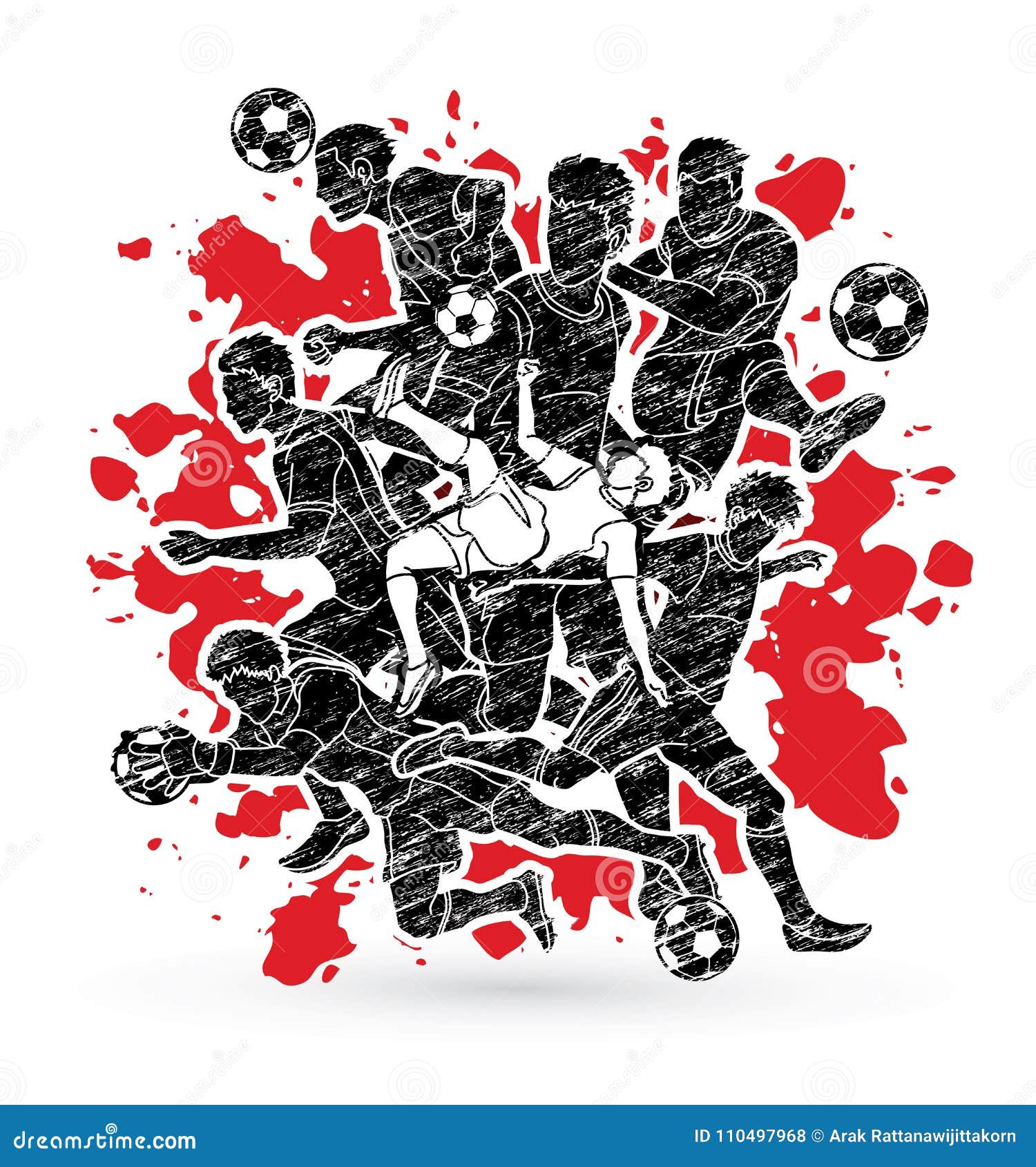Soccer Player Team Composition Graphic Vector. Stock Vector ...