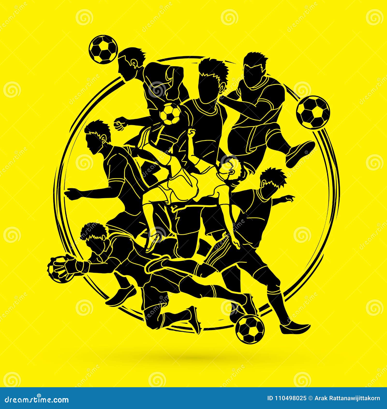 Soccer Player Team Composition Graphic Vector. Stock Vector ...
