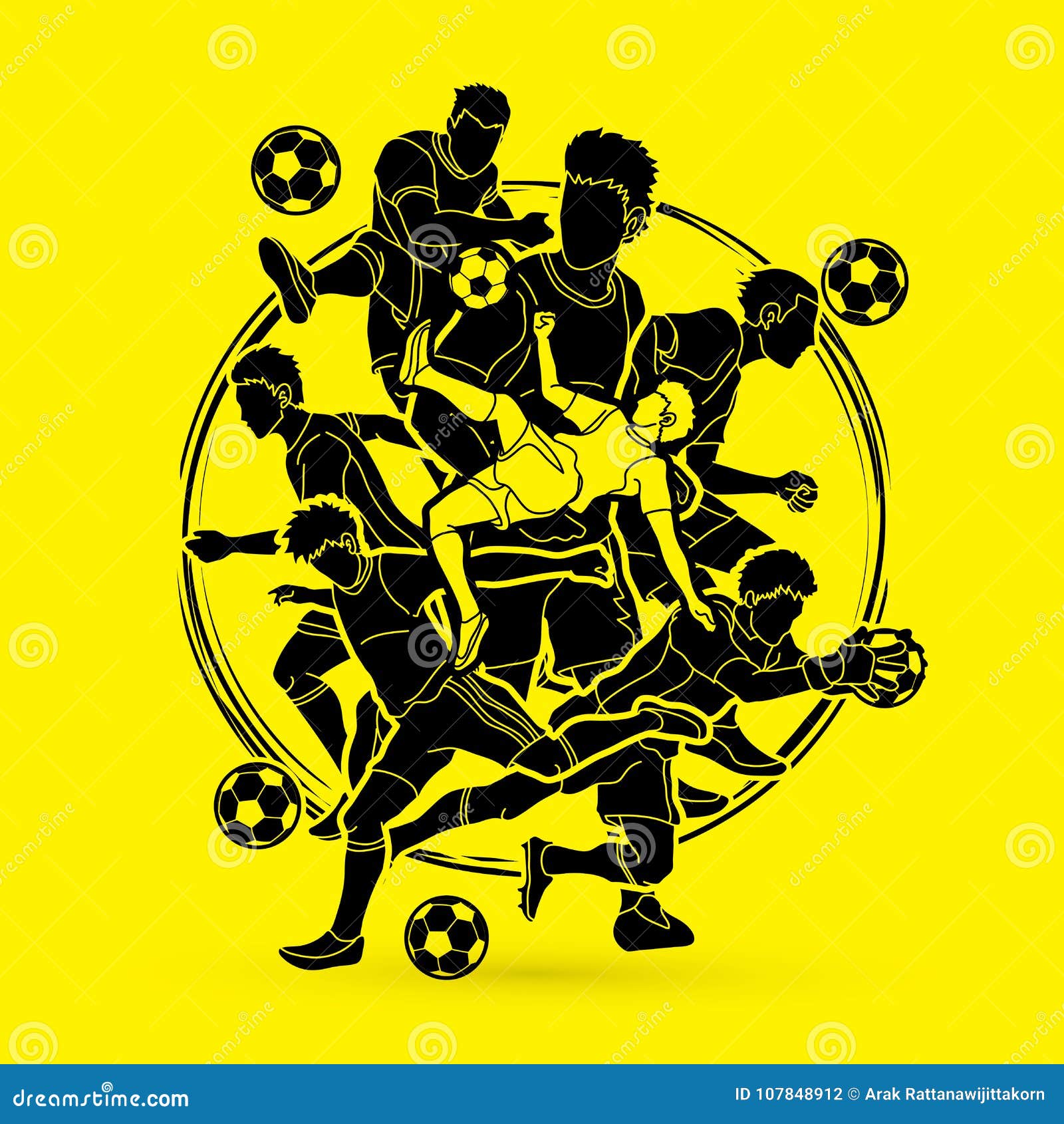 Soccer Player Team Composition Graphic Vector Stock Vector ...