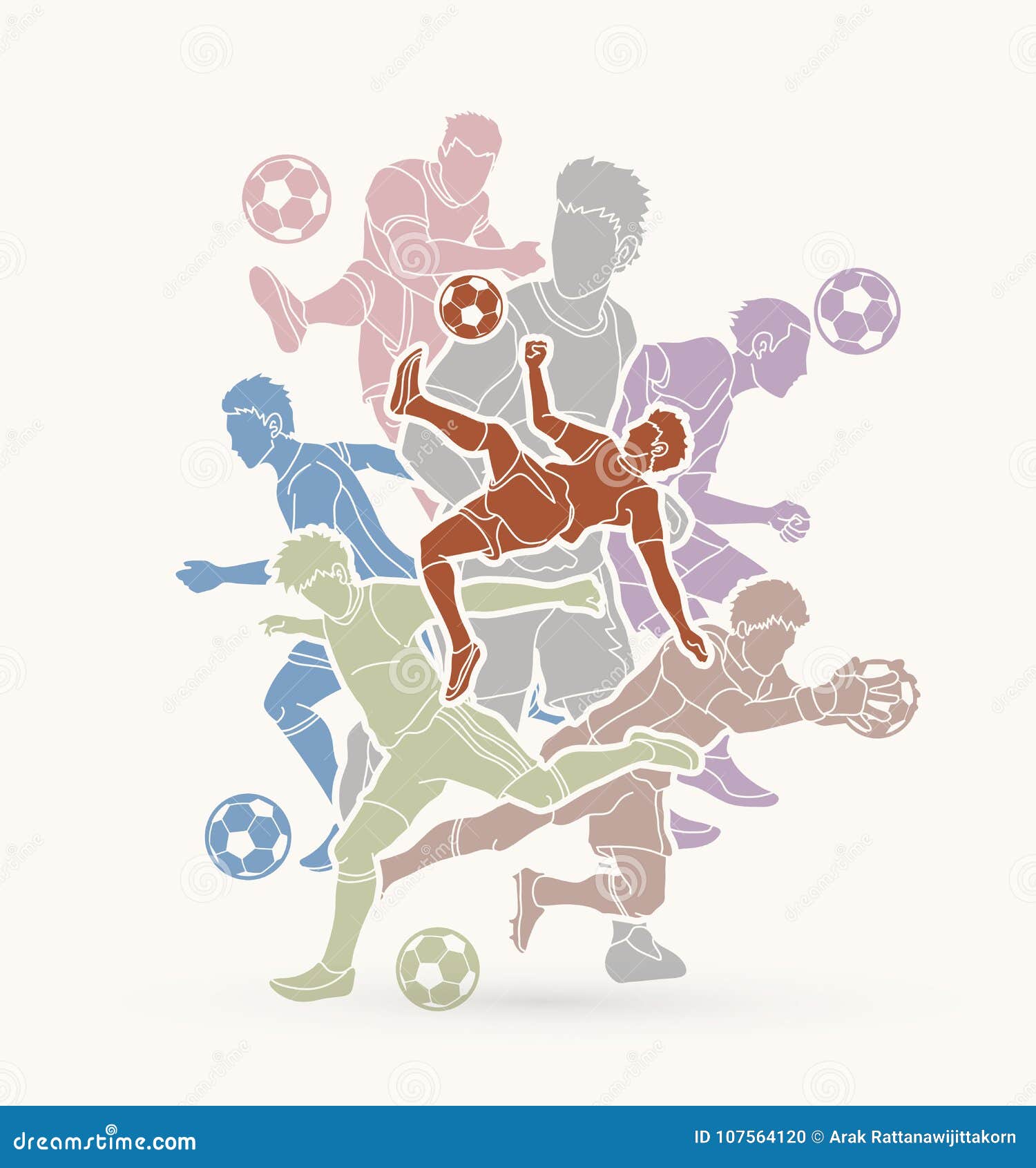 Soccer Player Team Composition Graphic Vector. Stock Vector ...