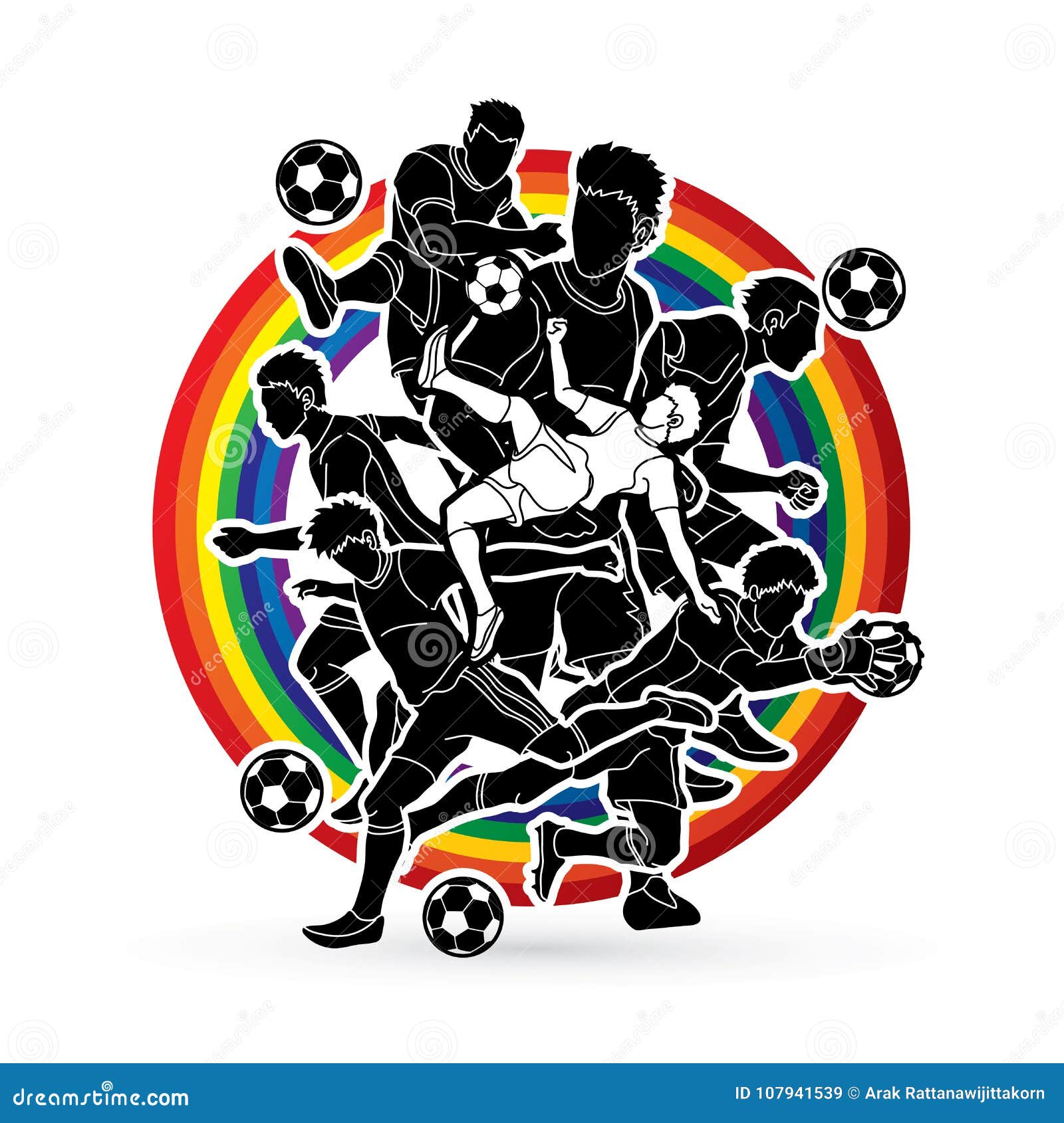 Soccer Player Team Composition Graphic Vector Stock Vector ...