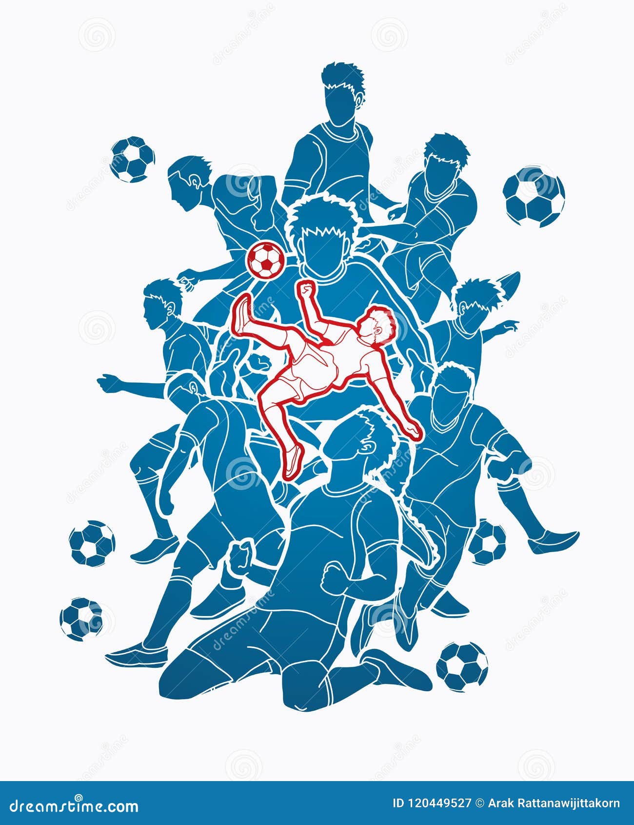 Soccer Player Team Composition Stock Vector - Illustration of ...
