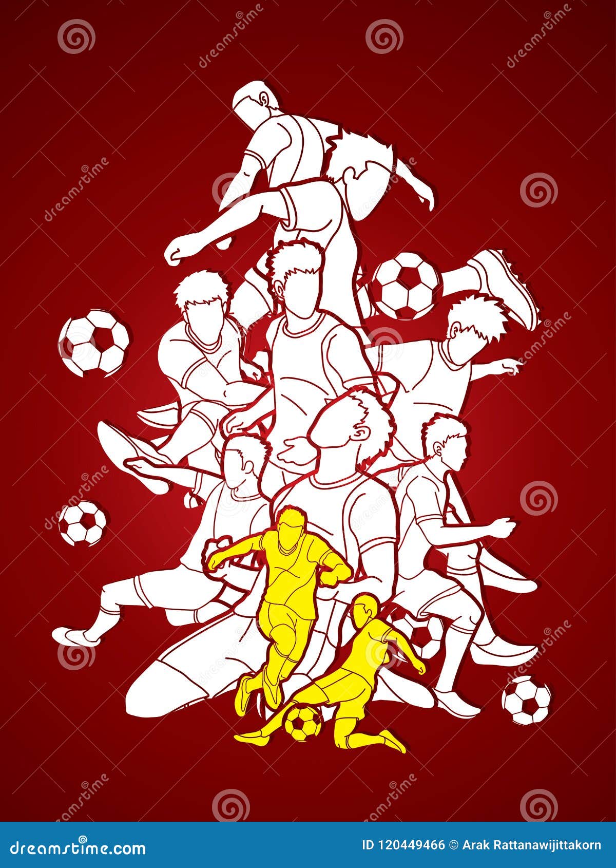 Soccer Player Team Composition Stock Vector - Illustration of character ...