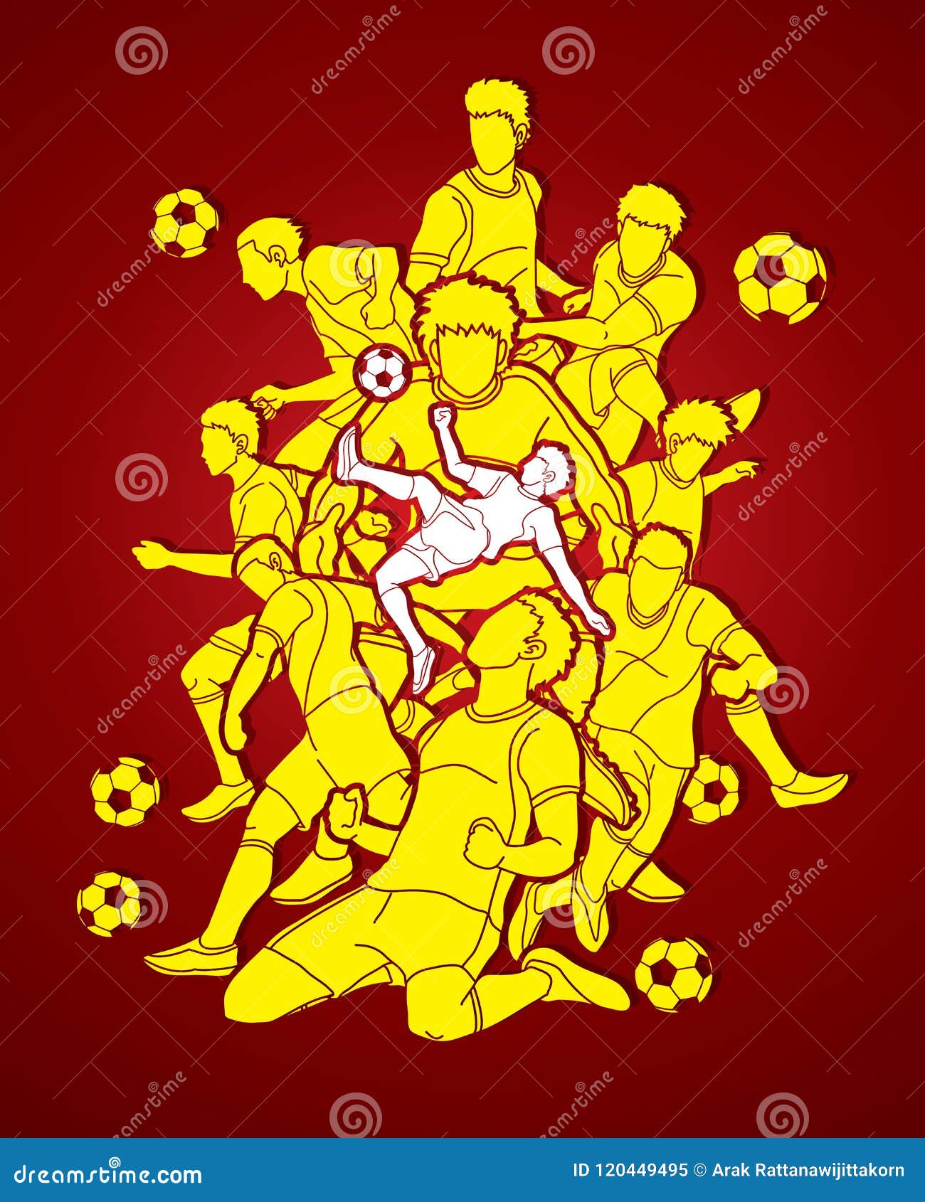 Soccer Player Team Composition Stock Vector - Illustration of club ...