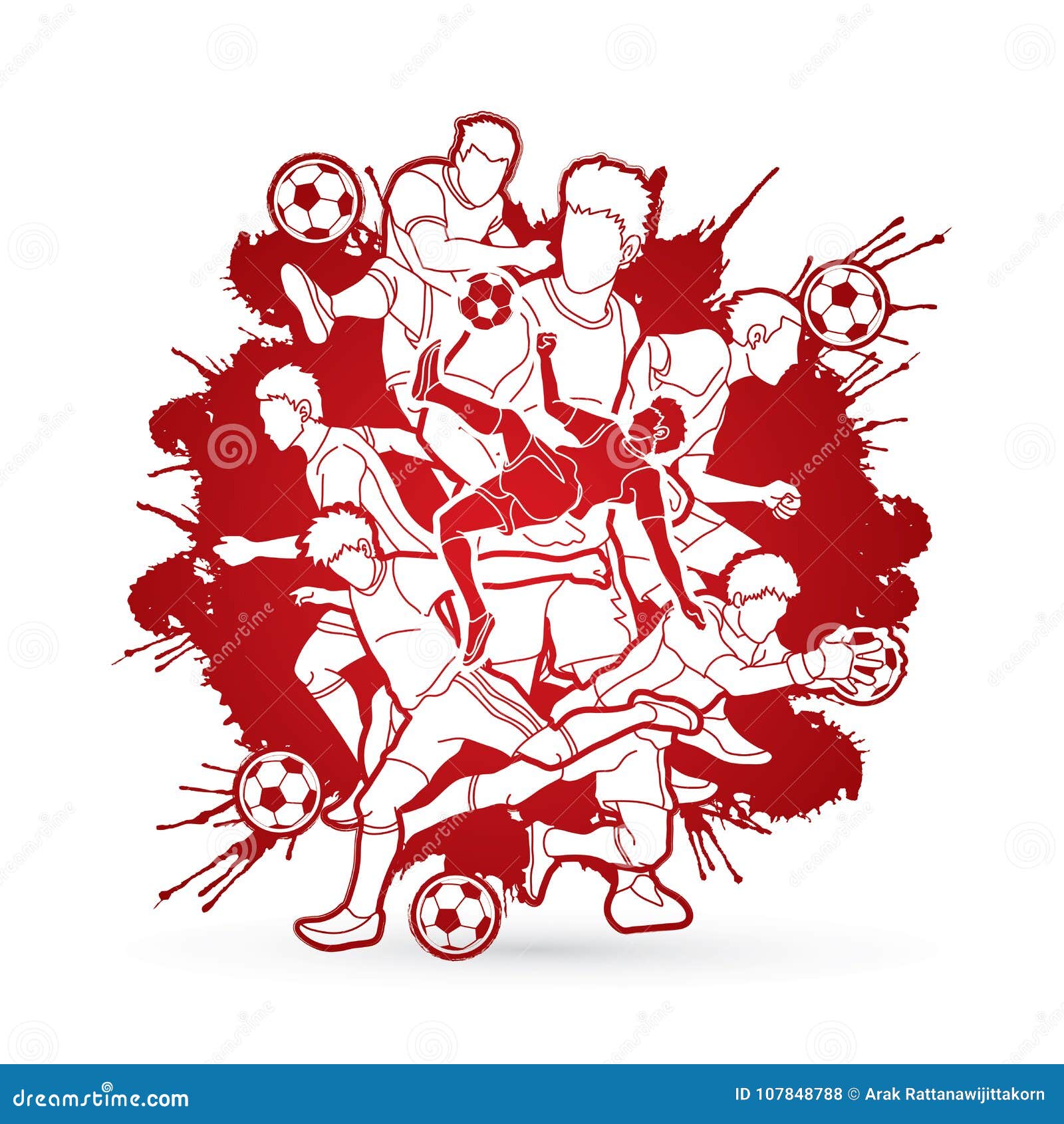 Soccer Player Team Composition Graphic Vector Stock Vector ...