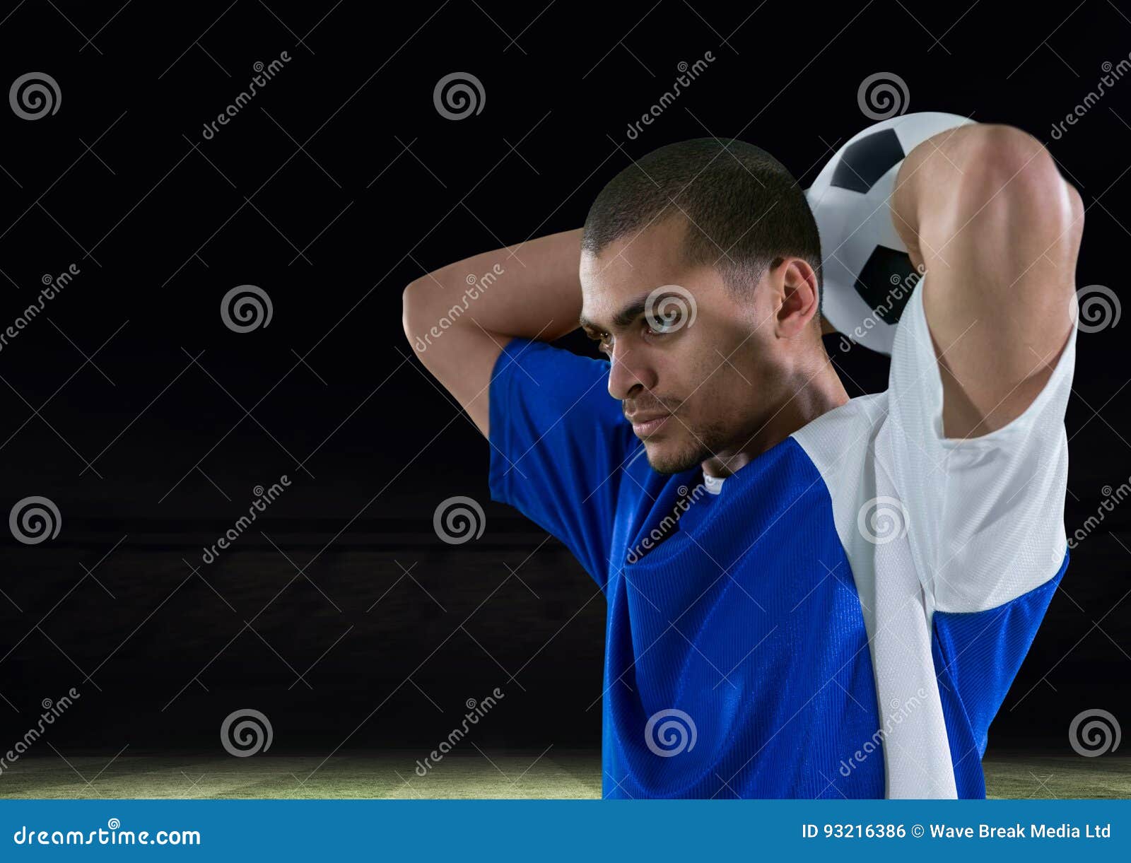 Soccer Player Throw in the Ball. Field Stock Photo - Image of active ...