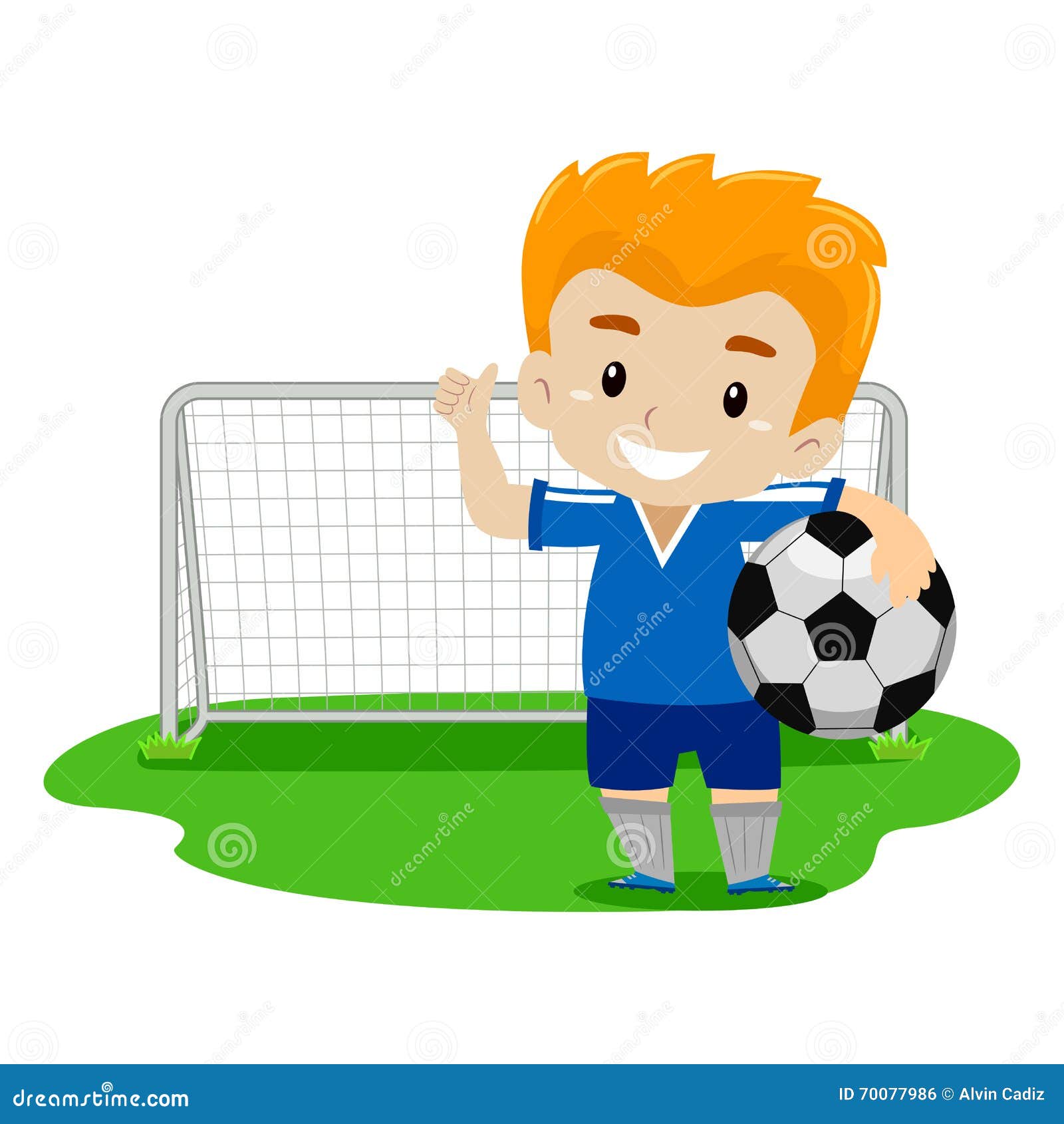 Soccer Player Waving His Hand Stock Vector - Illustration of happy ...
