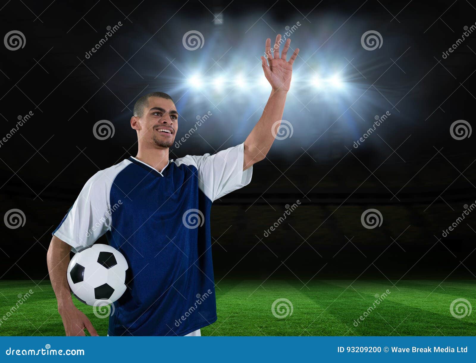 Soccer Player Weaving at the Fans in the Field Stock Photo - Image of ...