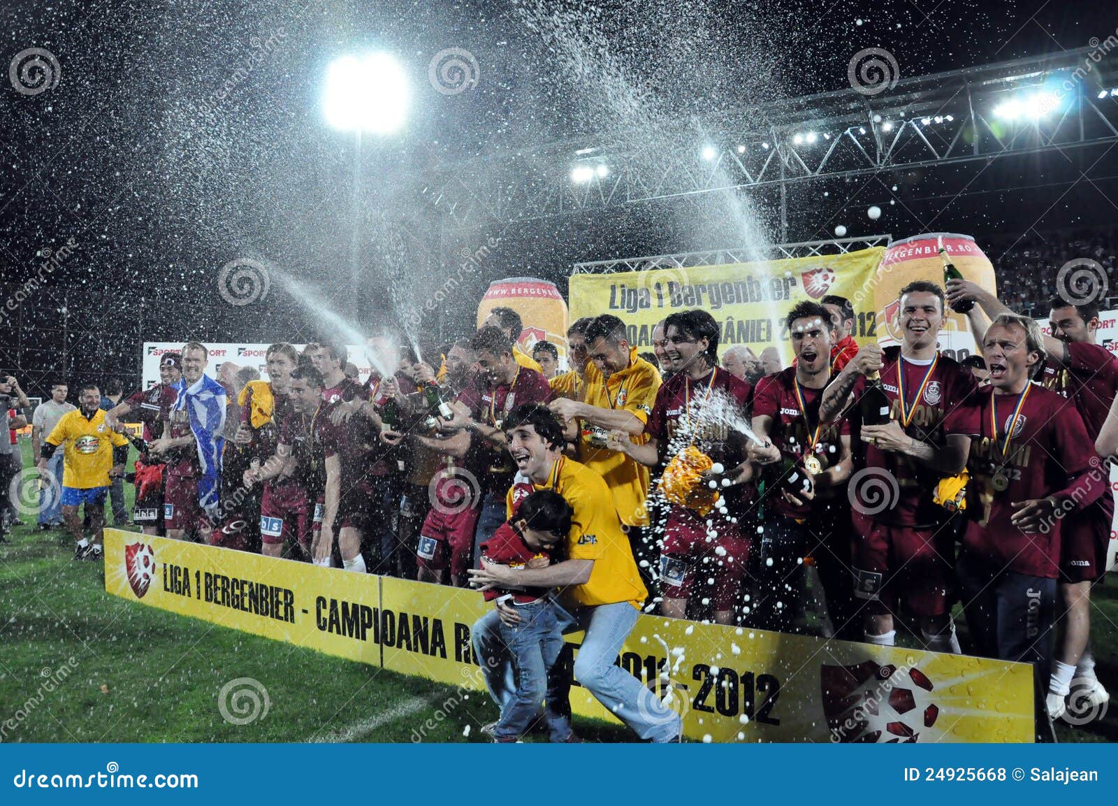 Soccer Players Celebrating with Champagne Editorial Stock Photo - Image ...