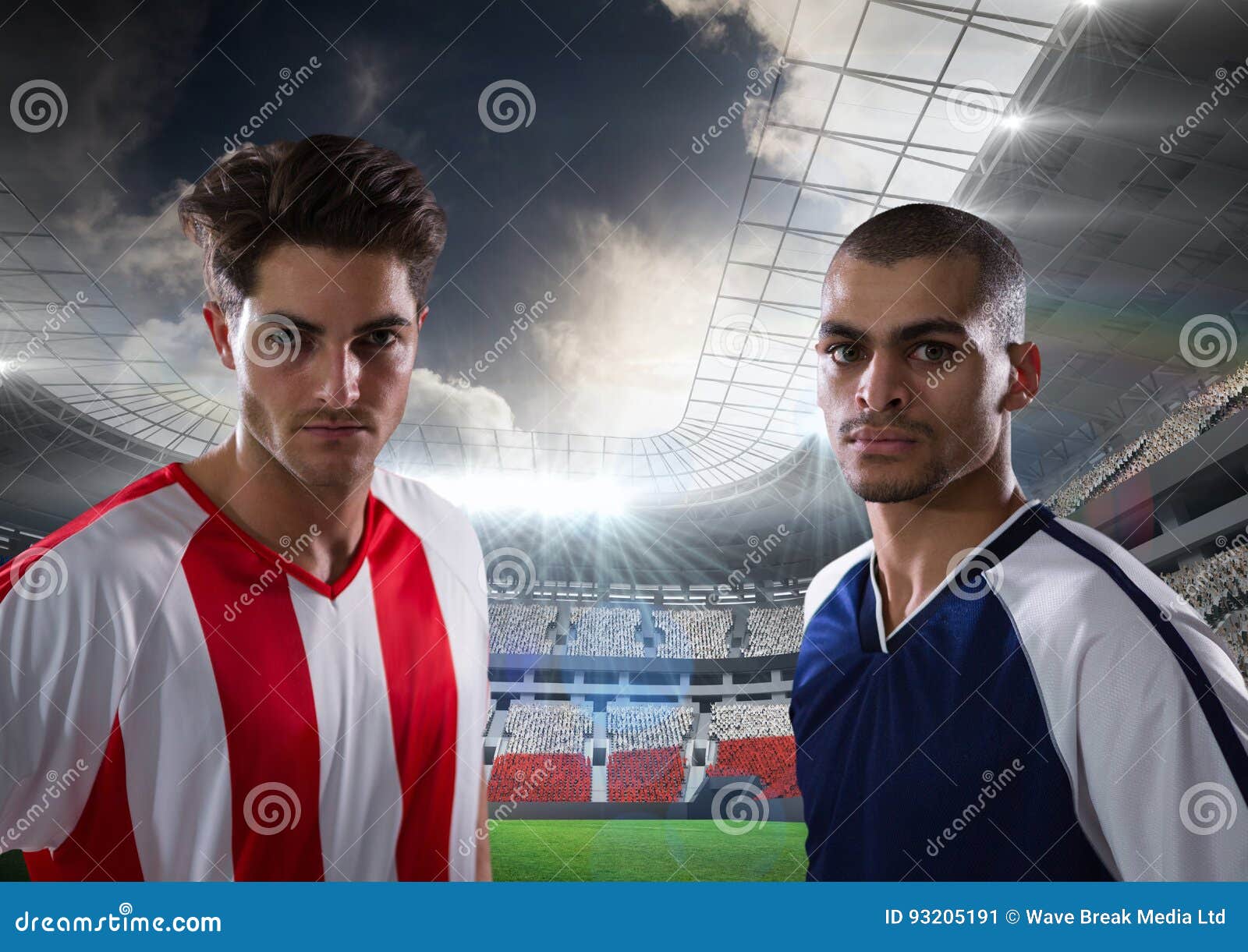 Soccer Players Looking To the Camera in the Field Stock Image - Image ...