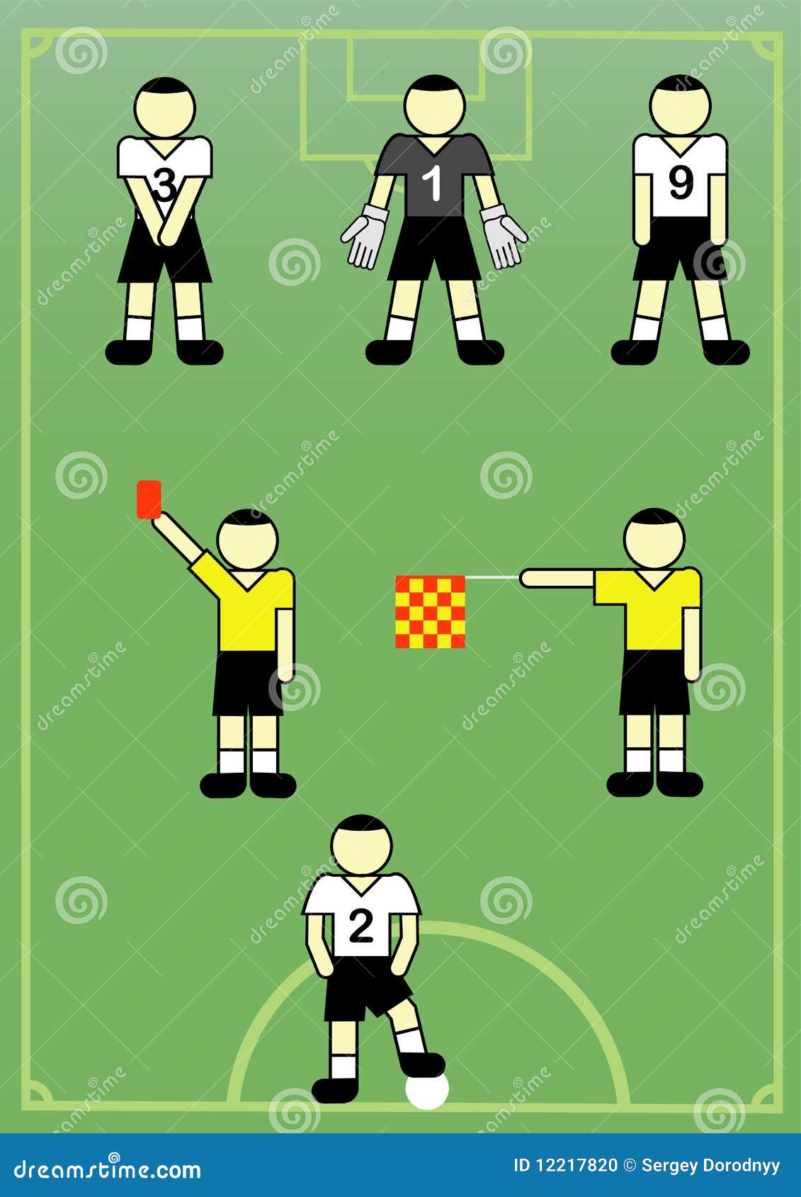 Soccer Players and Referees. Stock Vector - Illustration of player ...