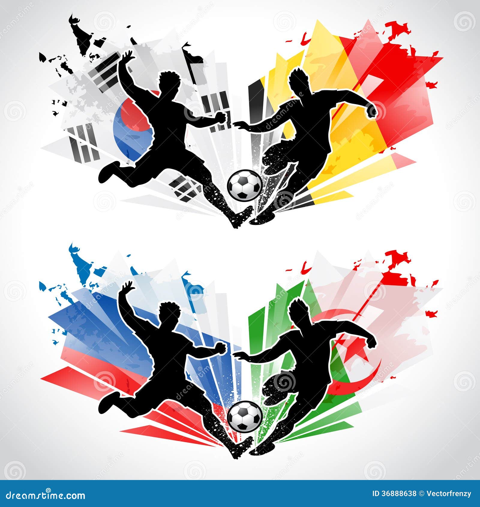 Soccer Players Representing Countries Stock Vector - Illustration of ...