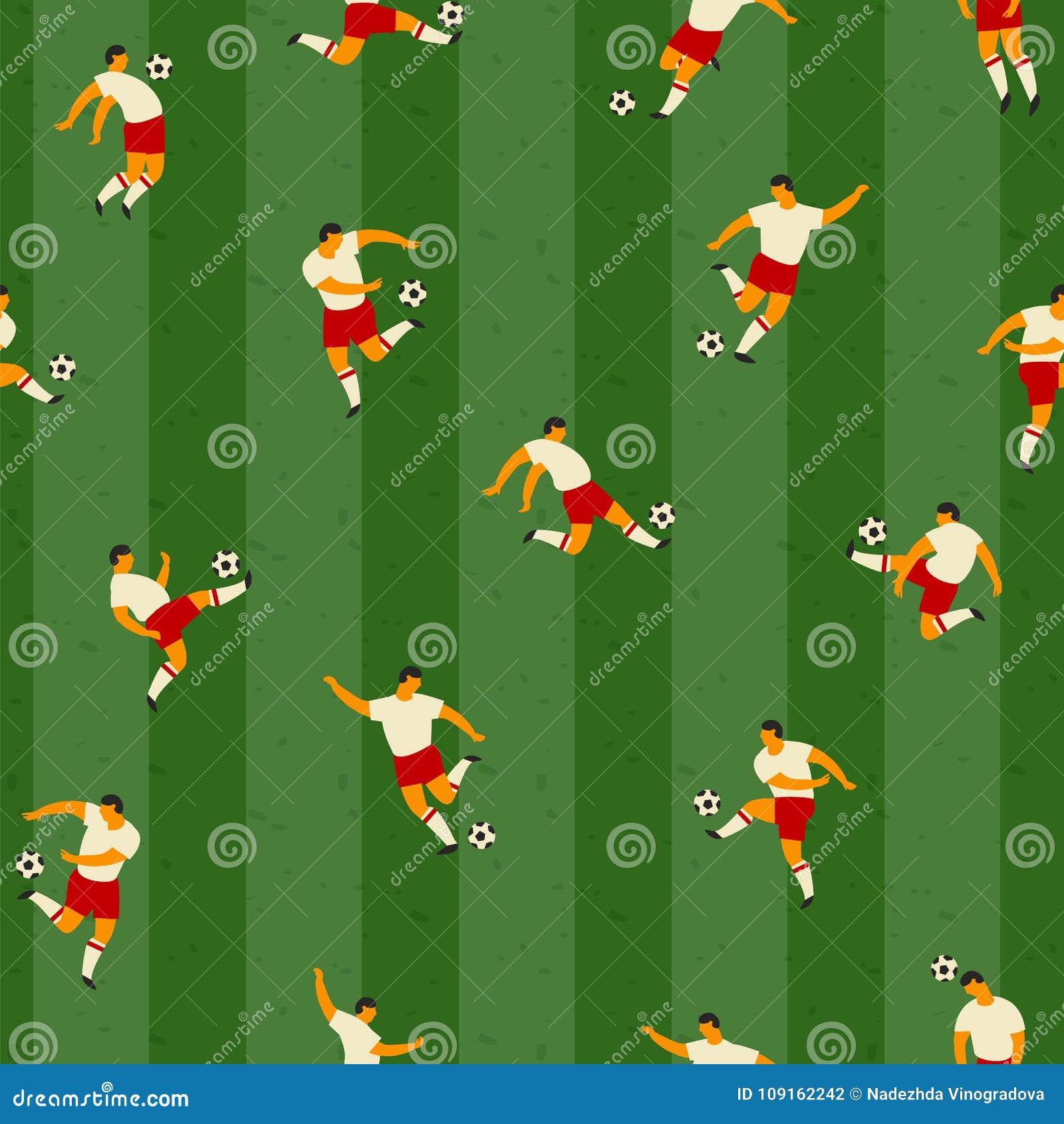 Soccer Players. Vector Seamless Pattern Stock Vector - Illustration of ...