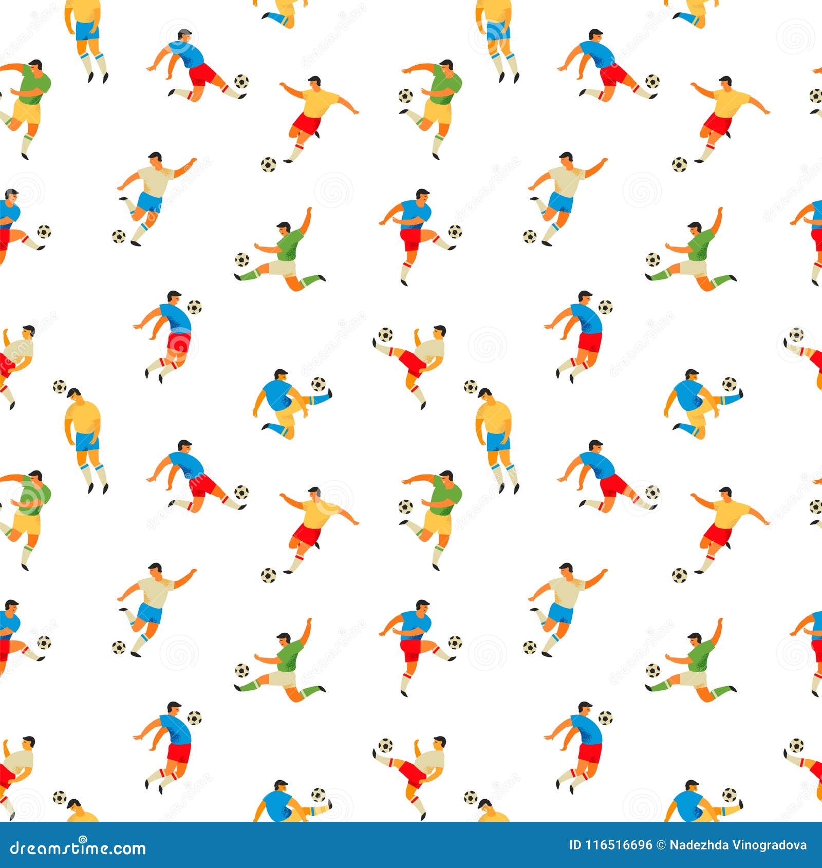 Soccer Players. Vector Seamless Pattern Stock Vector - Illustration of ...