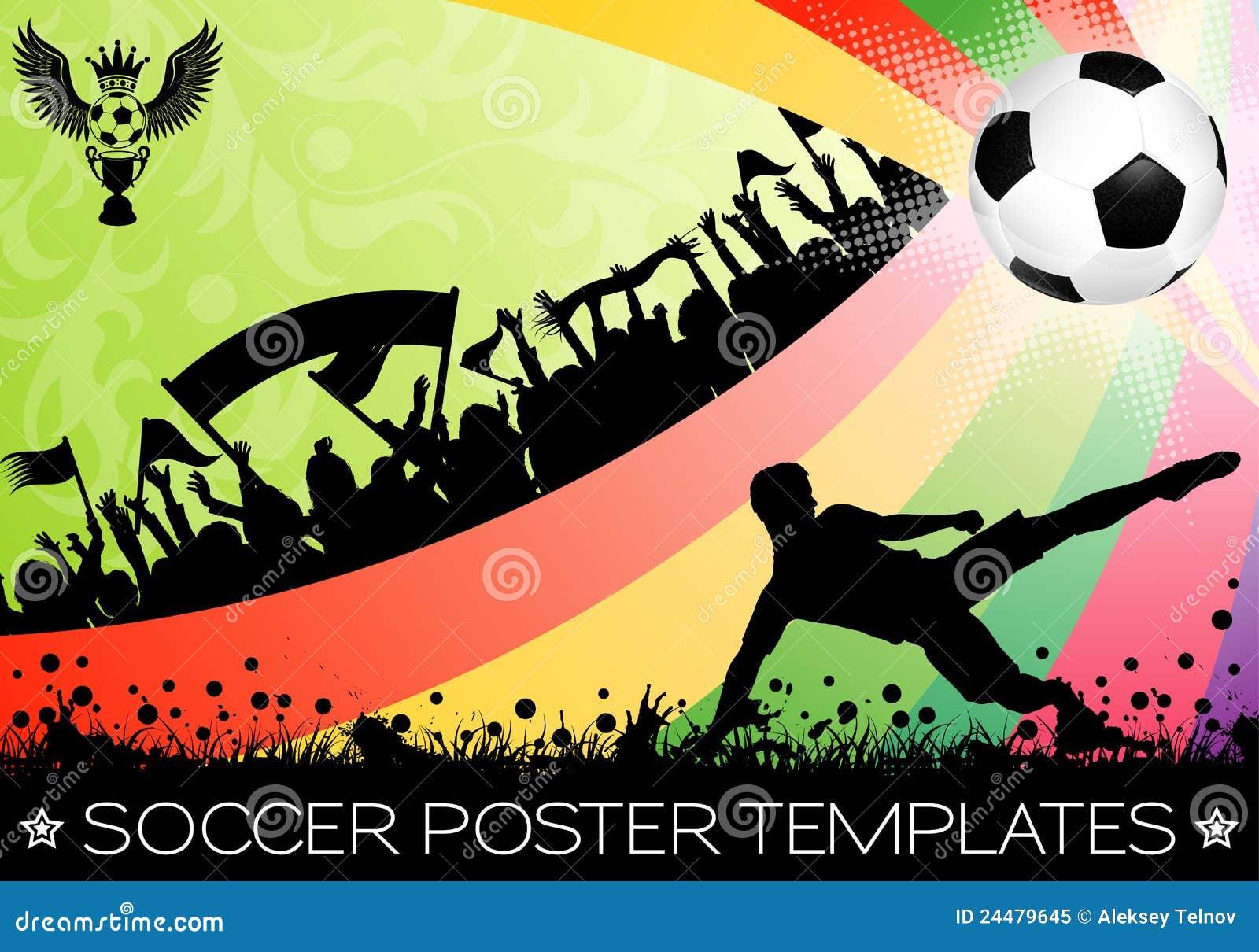 Soccer Poster stock vector. Illustration of soccer, brochure - 24479645