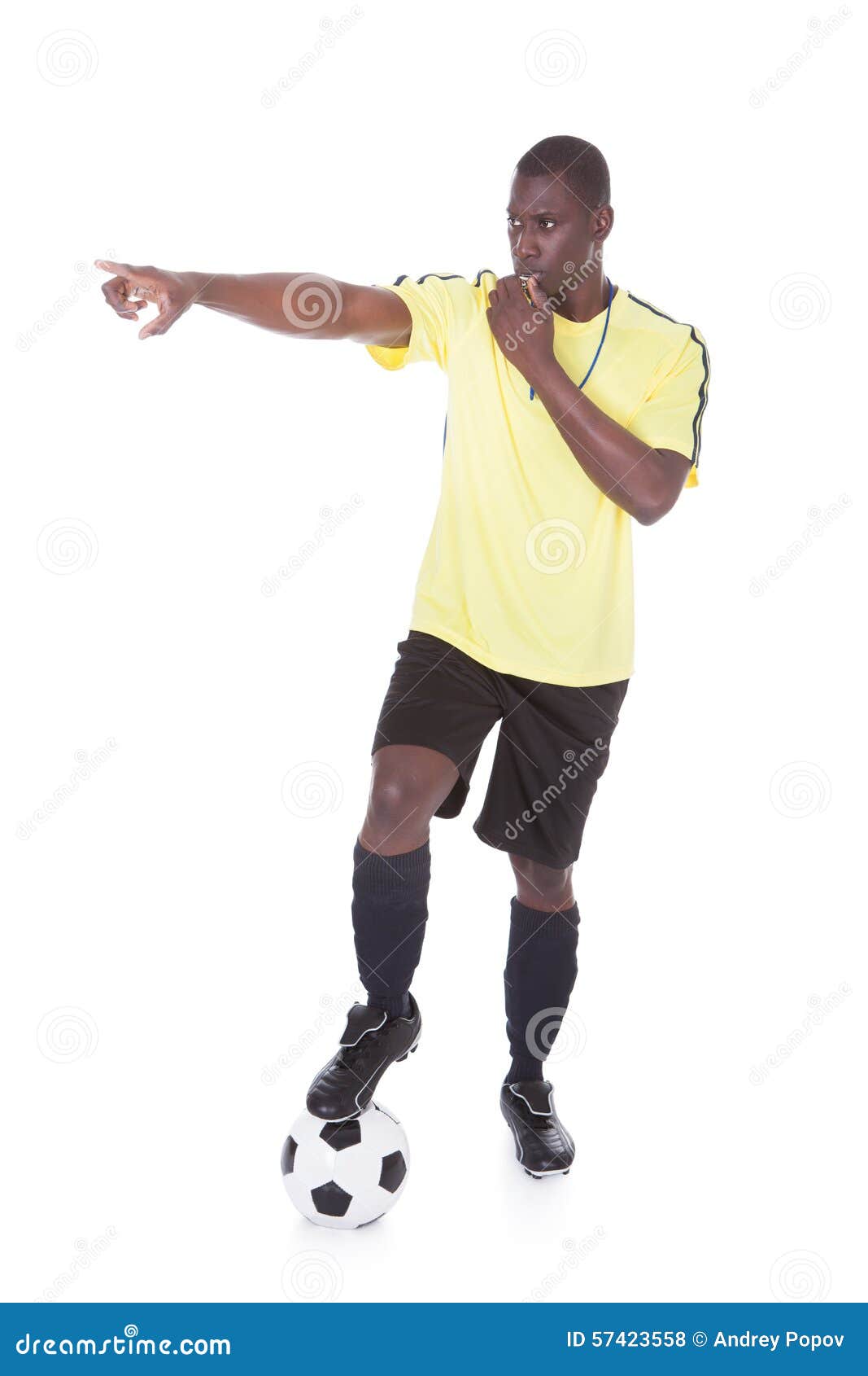 Soccer Referee Showing Offside Flag Stock Photo | CartoonDealer.com ...