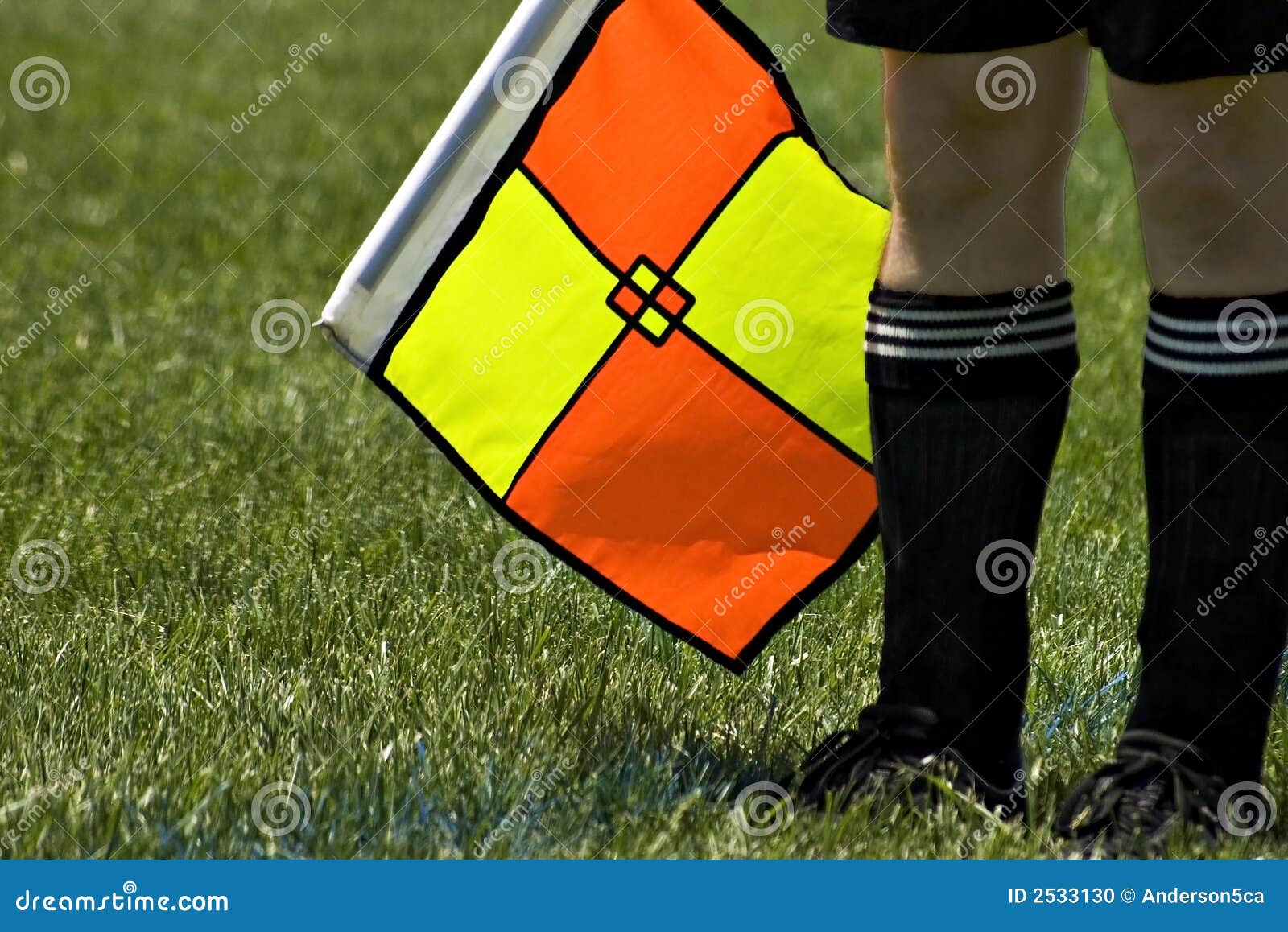 Soccer referee with flag stock photo. Image of ball, pass - 2533130