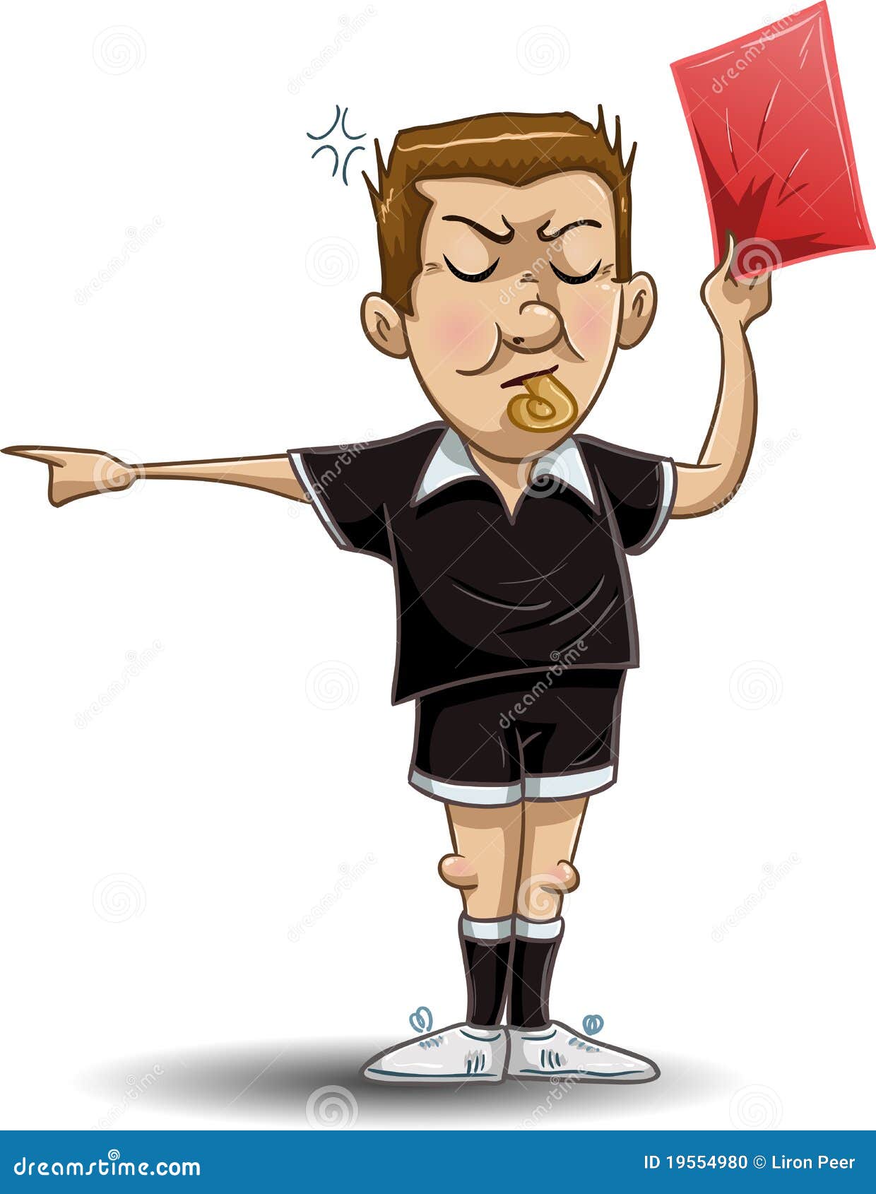 Soccer Referee Holds Red Card Stock Vector - Illustration of card ...