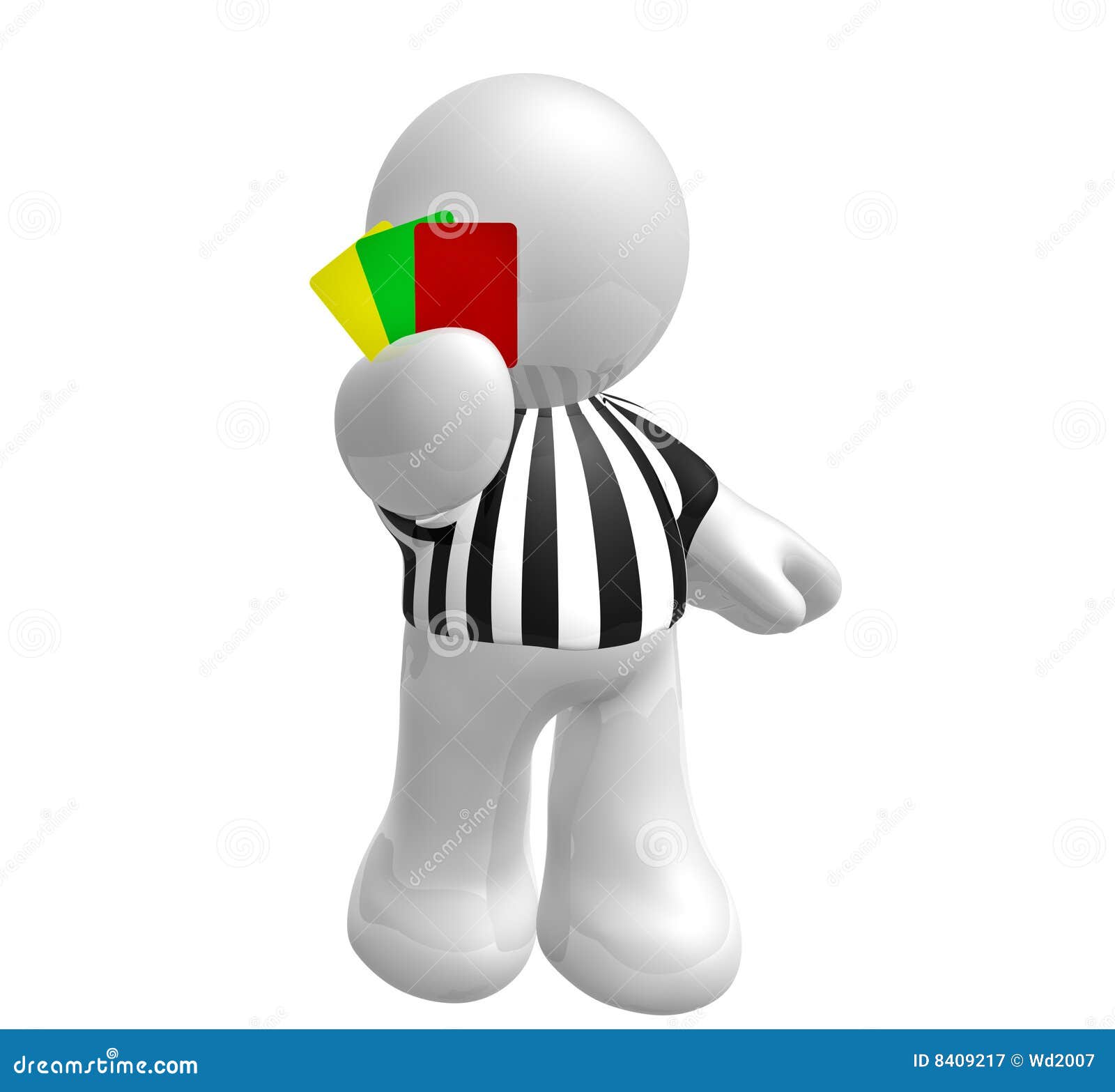 Soccer Referee with Red Green Yellow Card Stock Illustration ...