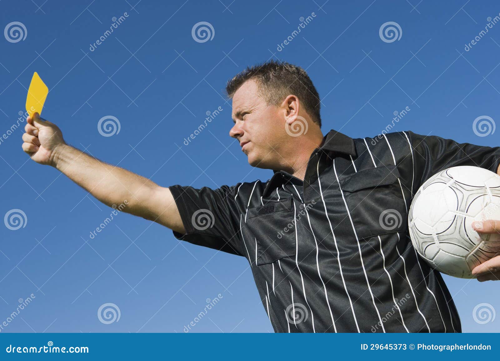 Soccer Referee Showing Yellow Card Stock Image - Image of foul, people ...