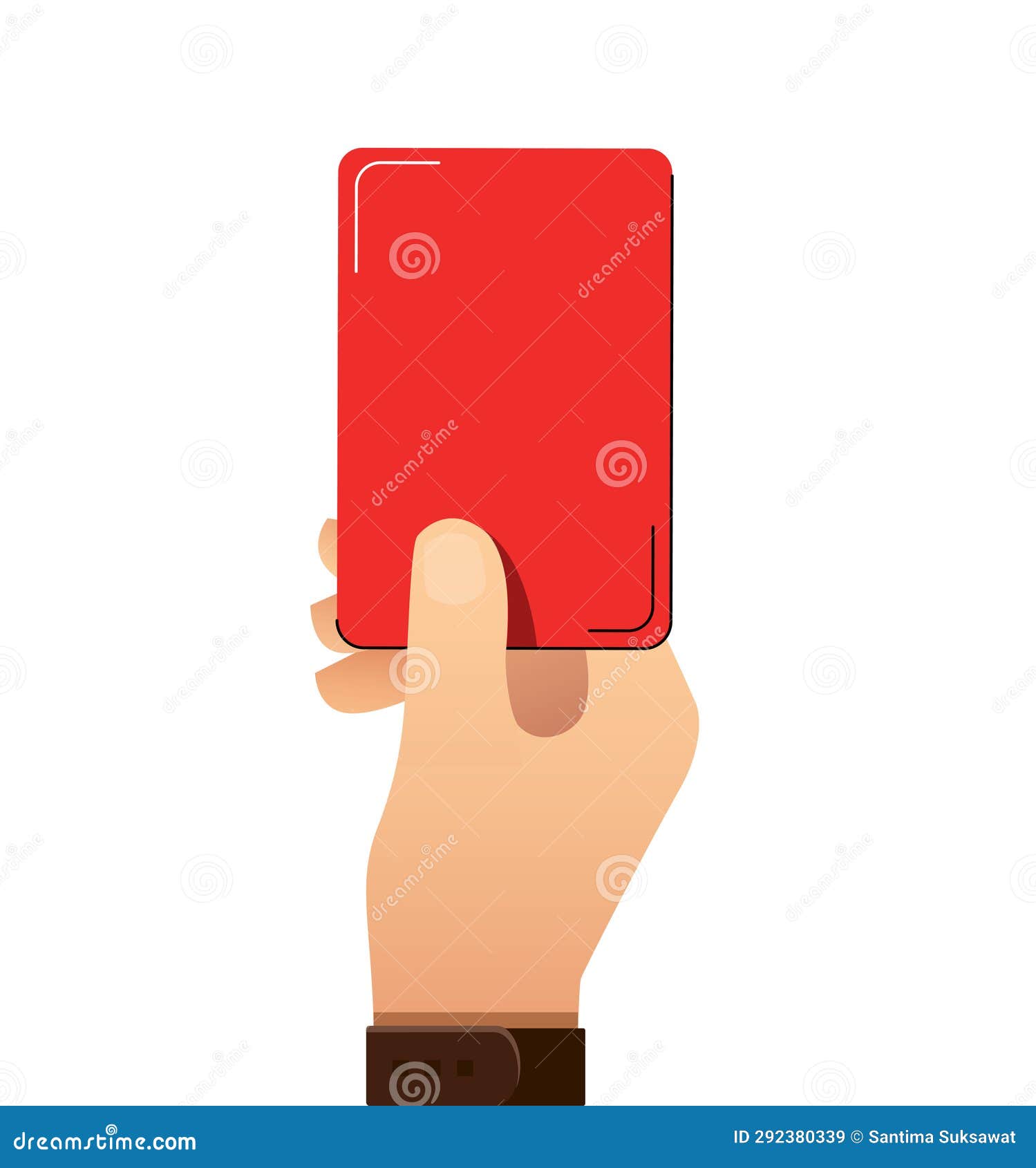Soccer, Referees Hand with Red Card Stock Illustration - Illustration ...
