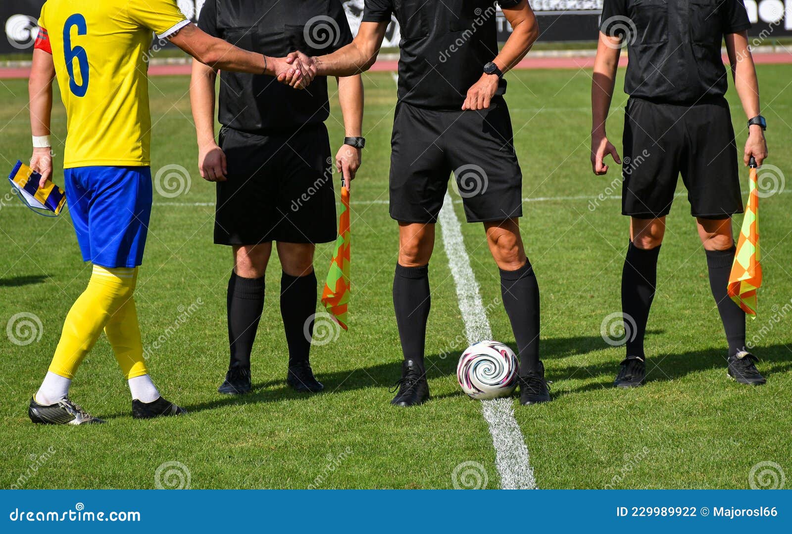 Soccer Handshake During Ceremony. Kids Getting Awarded With Golden ...