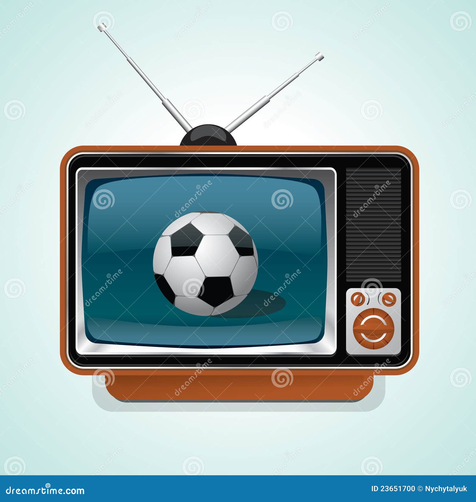 Soccer retro tv stock vector. Illustration of screen - 23651700