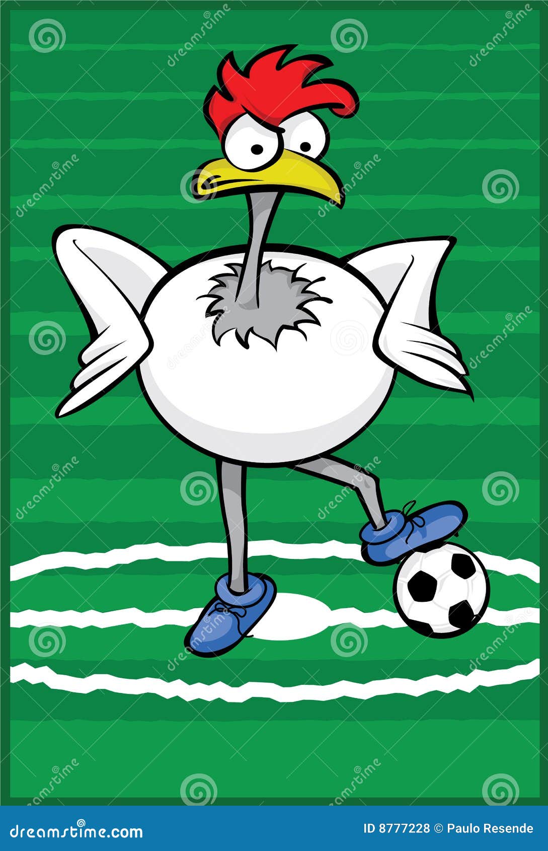 Soccer Rooster stock vector. Illustration of side, attitude - 8777228