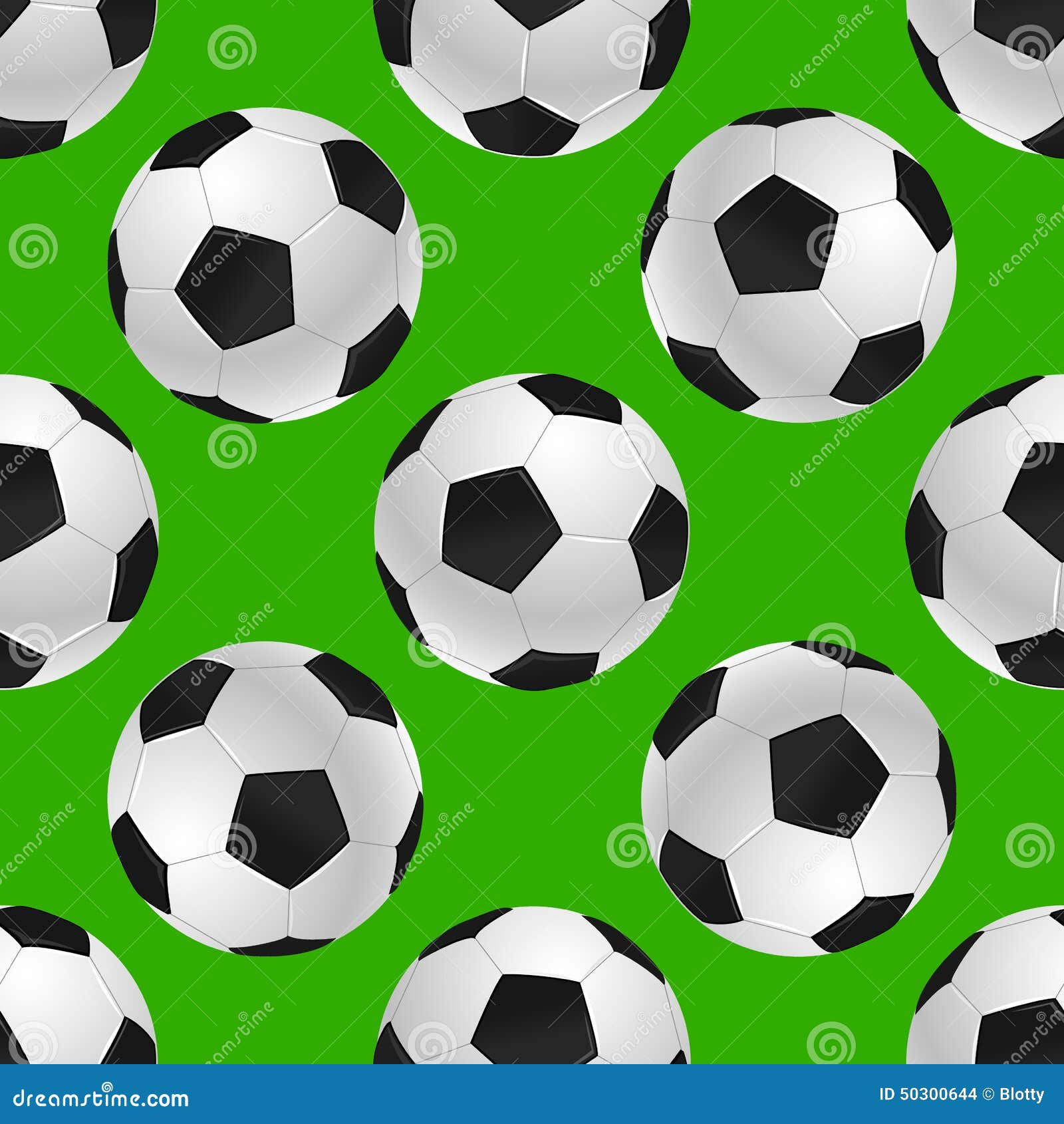 Soccer S Ball Seamless Texture Over Green Stock Vector - Illustration ...