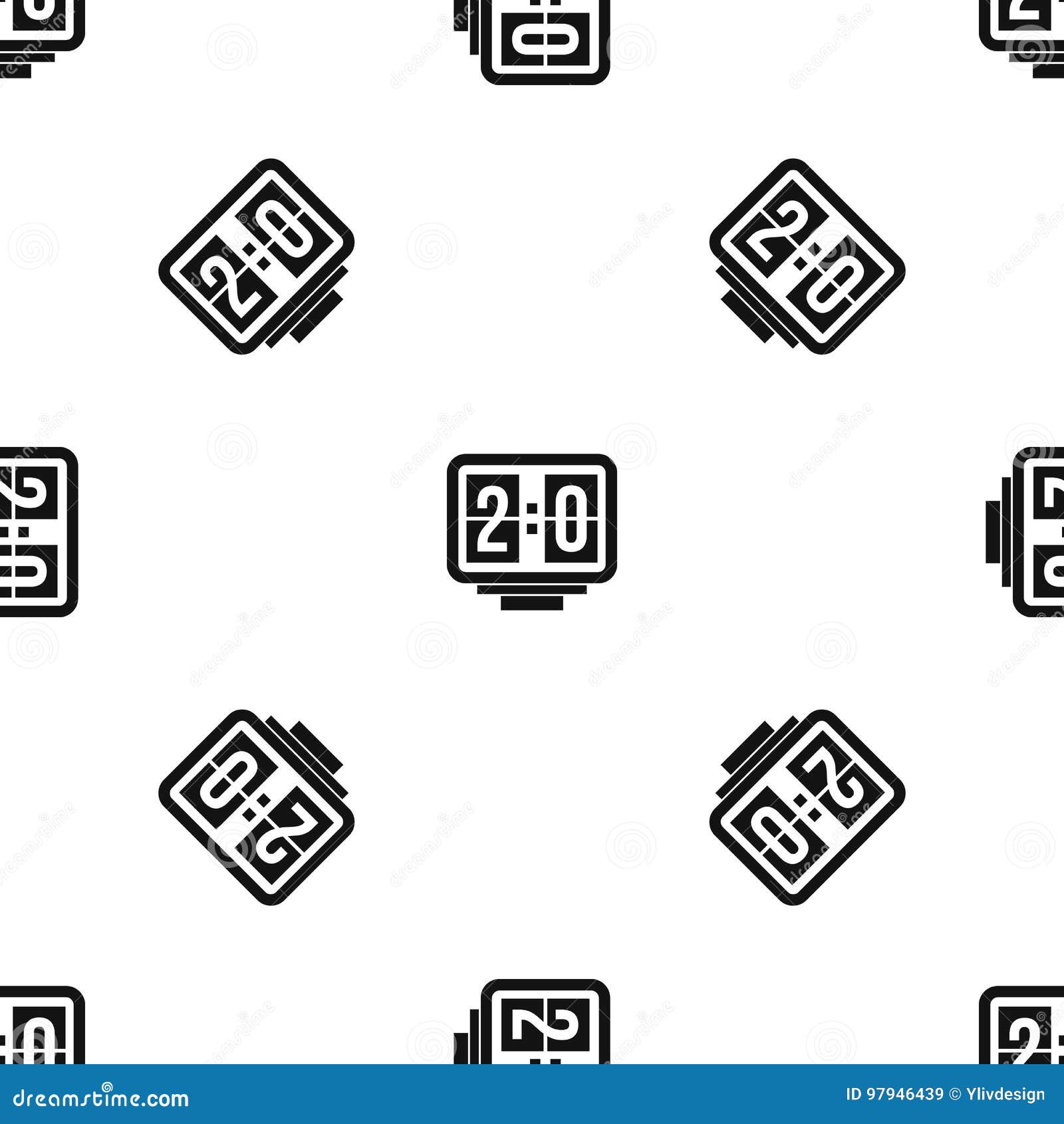 Soccer Scoreboard Pattern Seamless Black Stock Vector - Illustration of ...
