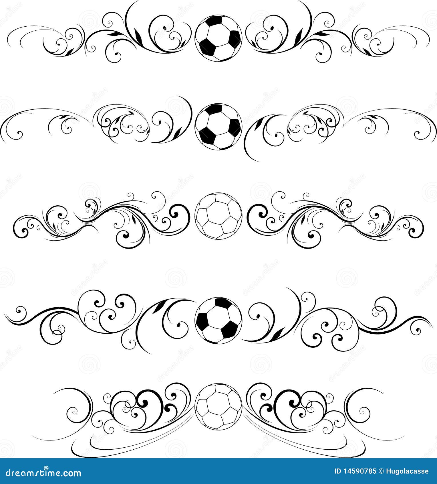 Soccer scroll design stock vector. Illustration of ball - 14590785