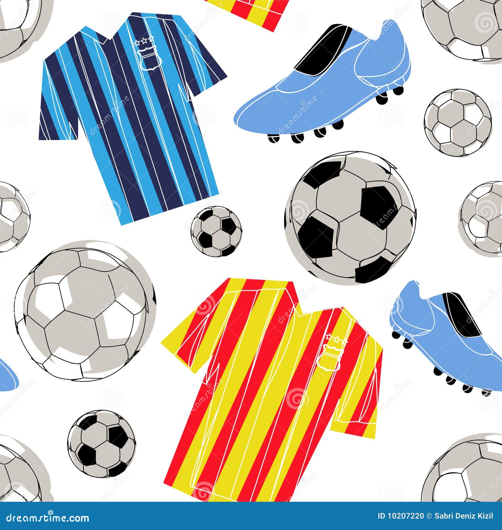 Soccer seamless pattern stock vector. Illustration of color - 10207220