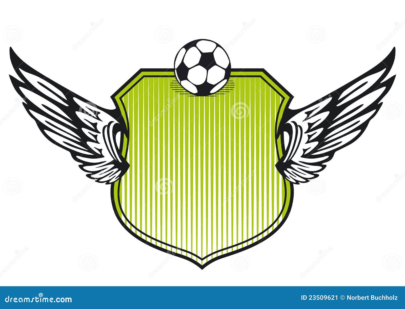 Soccer shield stock vector. Illustration of stadium, wings - 23509621