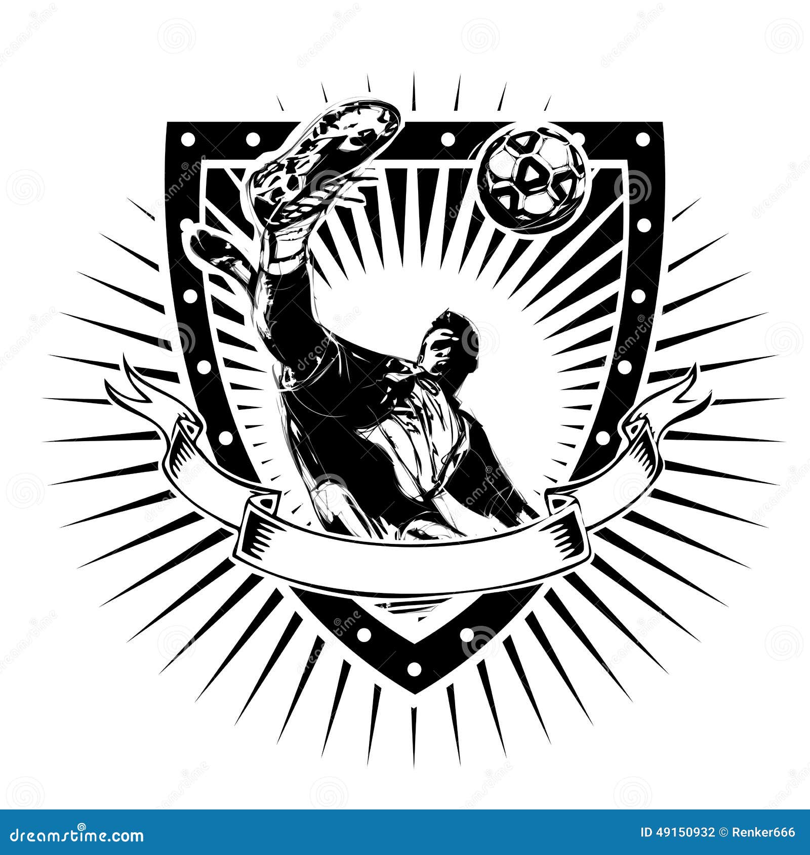 Soccer shield stock vector. Illustration of player, scoring - 49150932