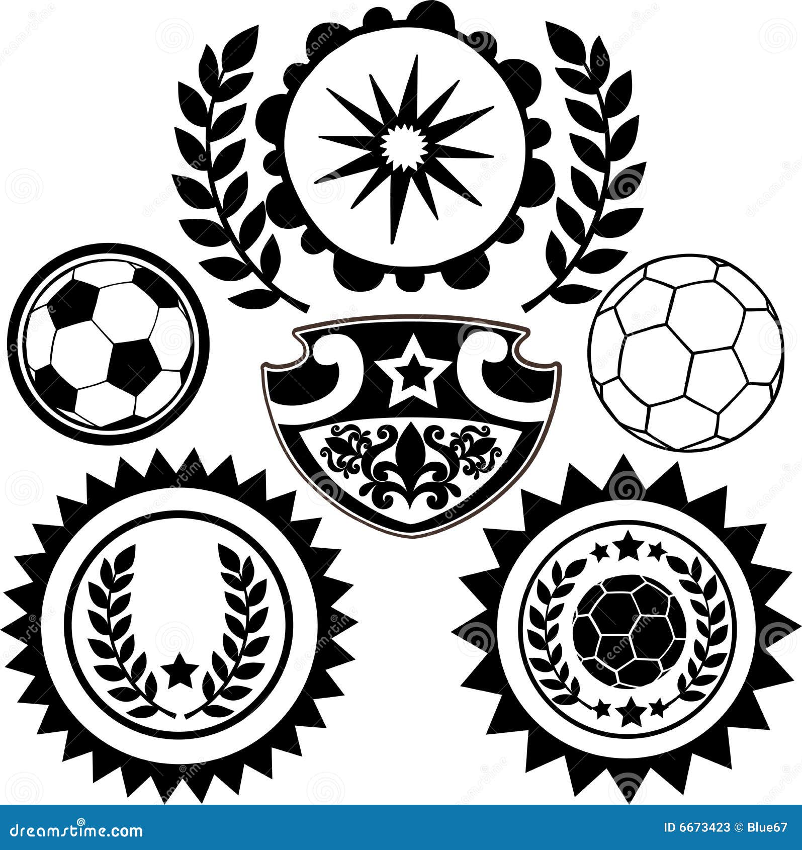 Soccer Sports Crests Vector Illustration Stock Vector - Illustration of ...