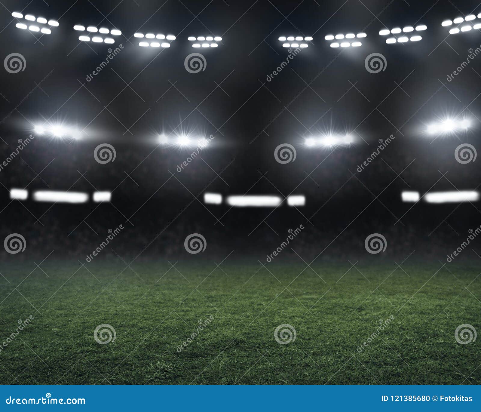 Soccer Stadium Fields at Night Stock Photo - Image of field, fans ...