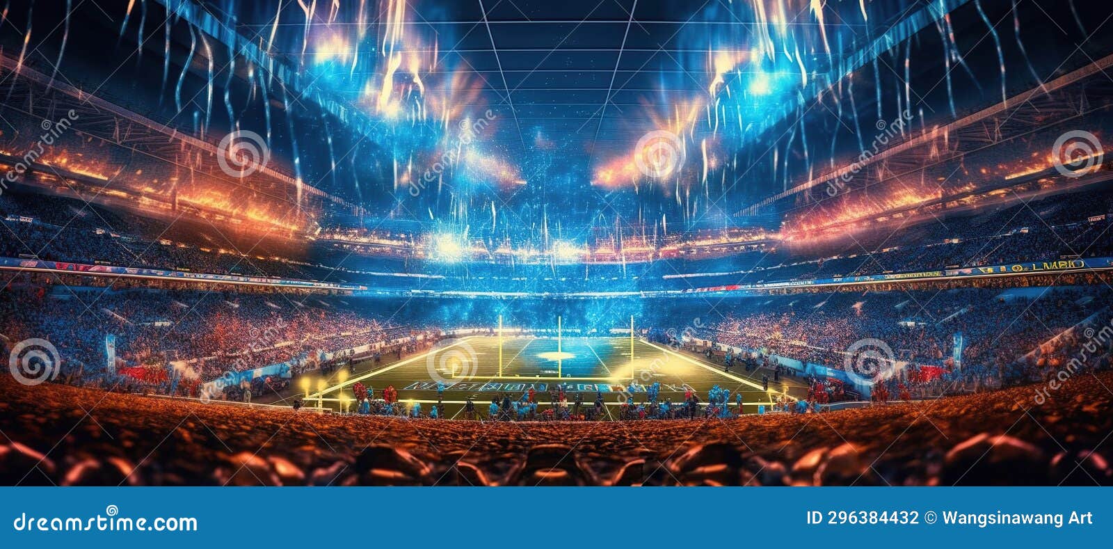 Soccer Stadium Full of Fans at Night Stock Illustration - Illustration ...