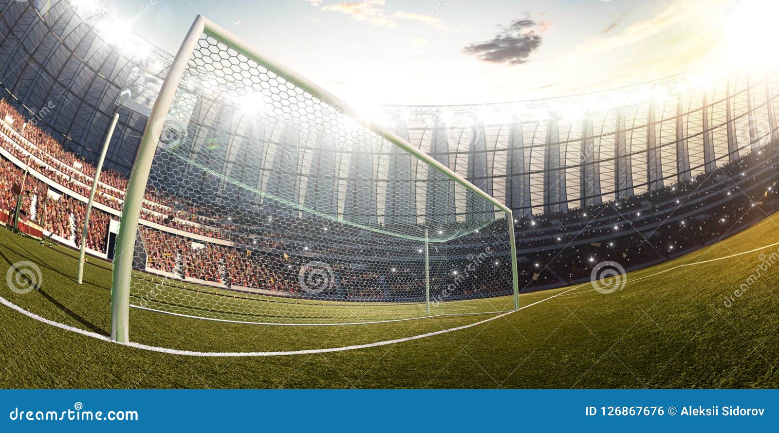 Soccer Stadium Gate, Photorealistic 3d Illustration, 3d Render Stock ...