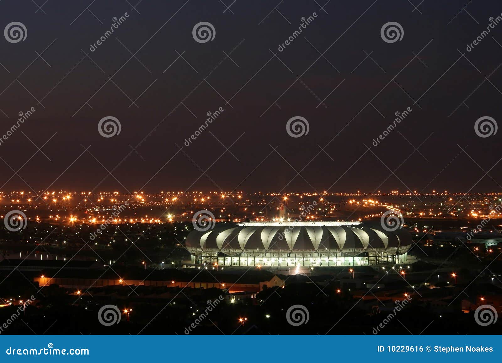 Soccer Stadium at night editorial photo. Image of landmark - 10229616