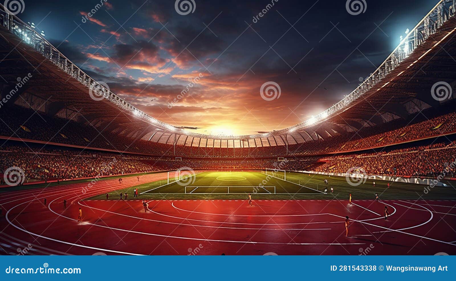 Soccer Stadium, Running Arena Generative AI Stock Illustration ...
