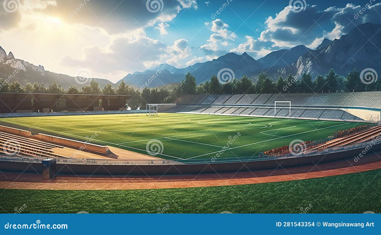 Soccer Stadium, Running Arena Generative AI Stock Illustration ...