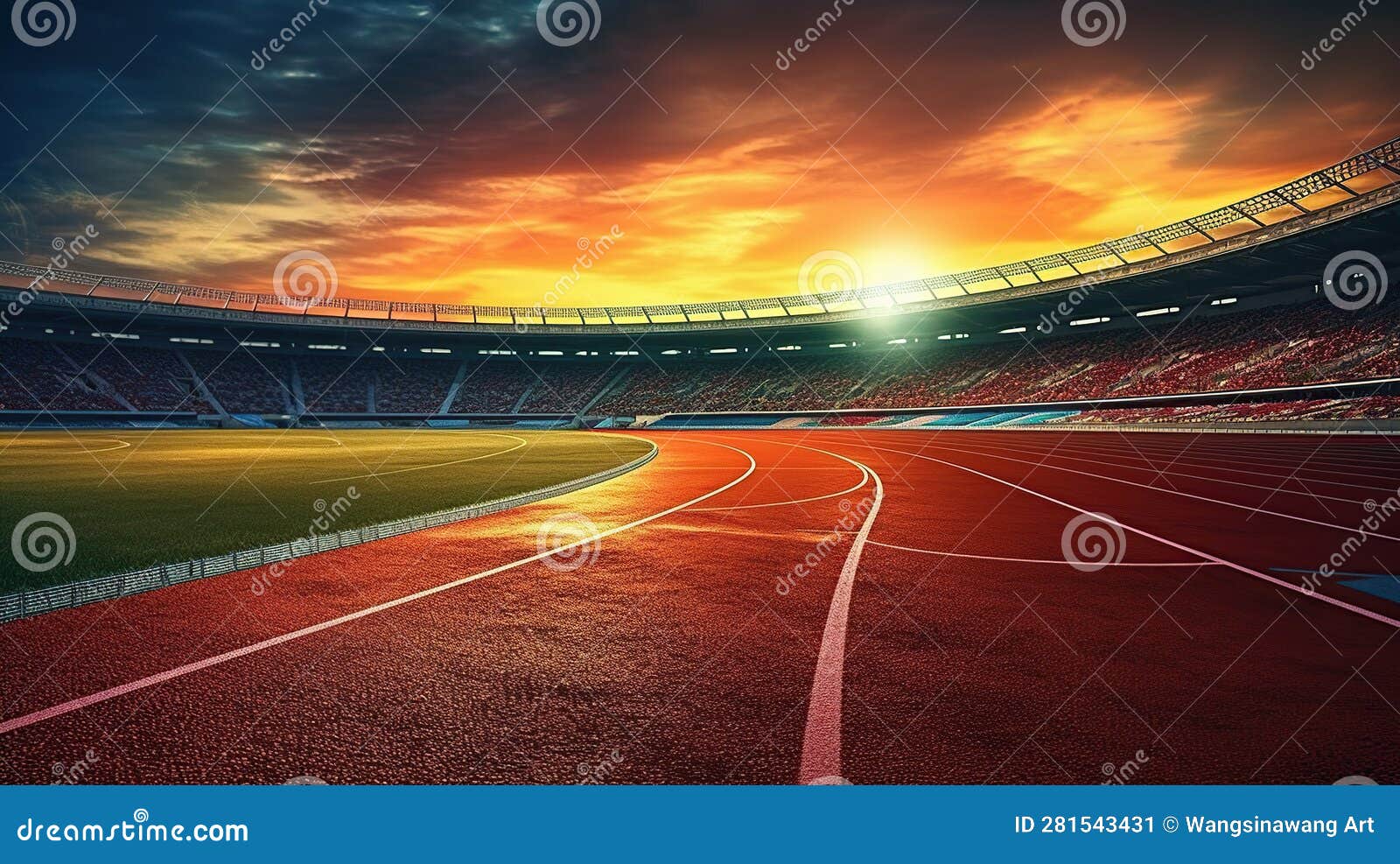 Soccer Stadium, Running Arena Generative AI Stock Illustration ...