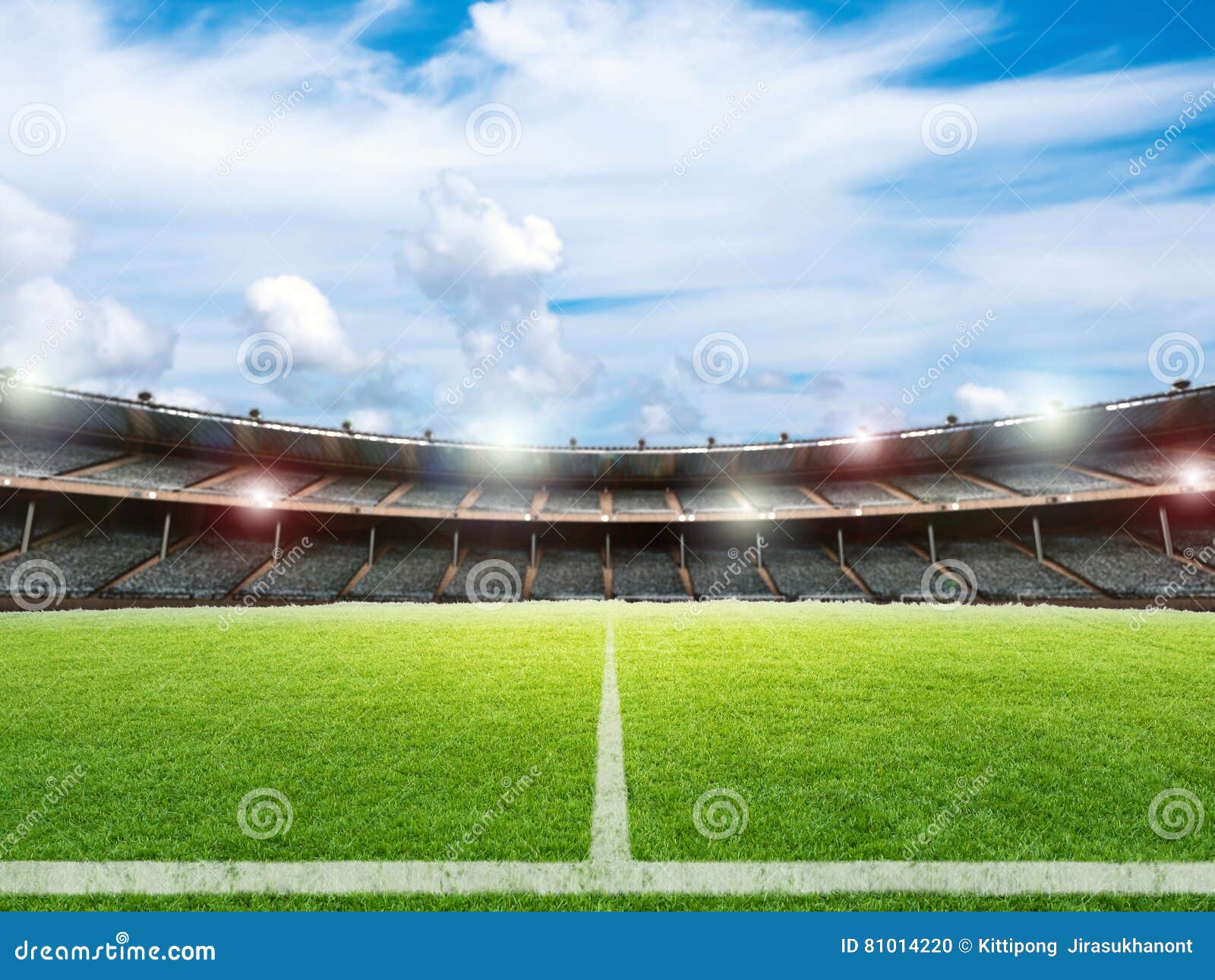 Soccer Stadium with Soccer Field Background Stock Illustration ...