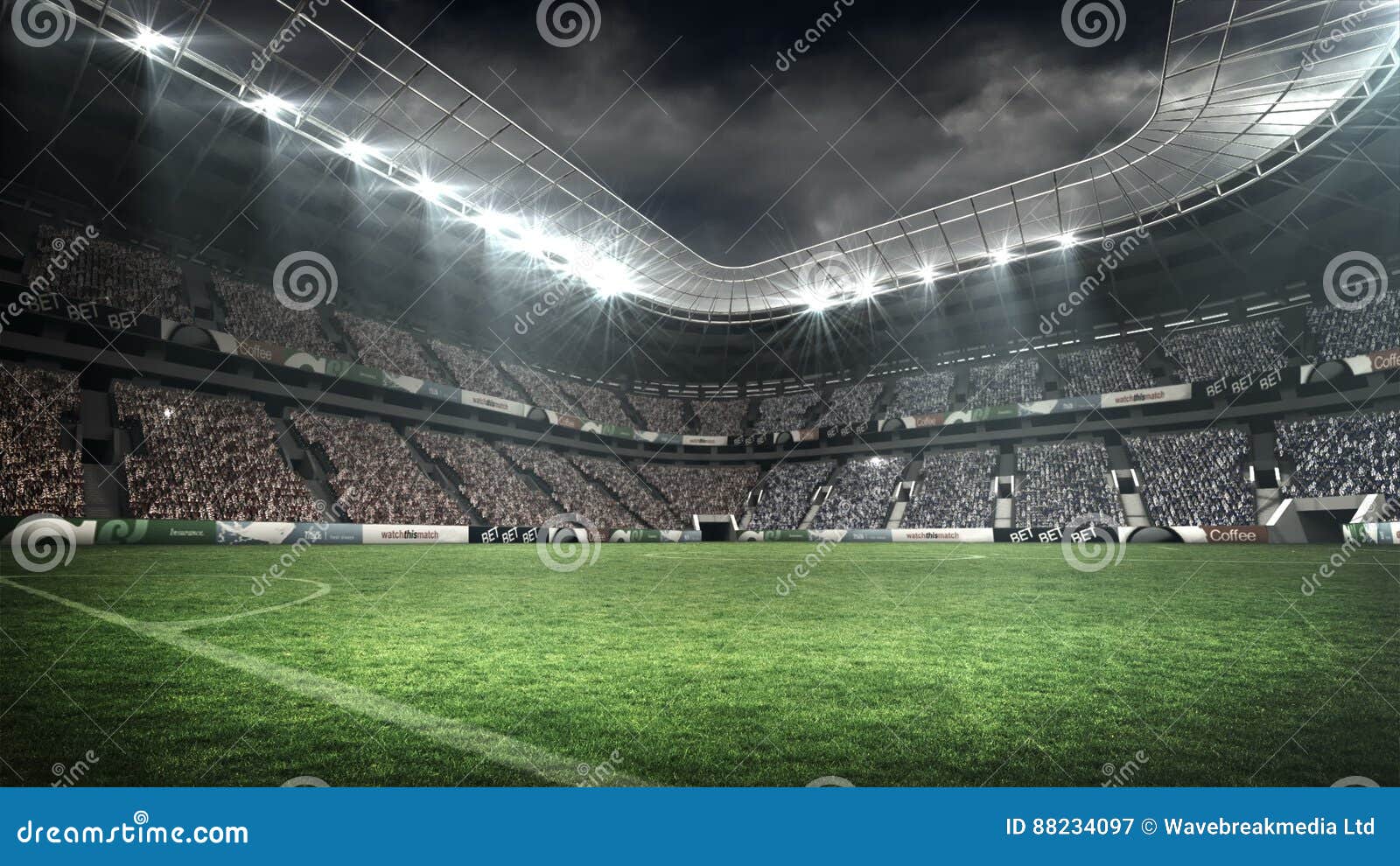 Soccer Stadium with Spectators Stock Video - Video of field, sports ...