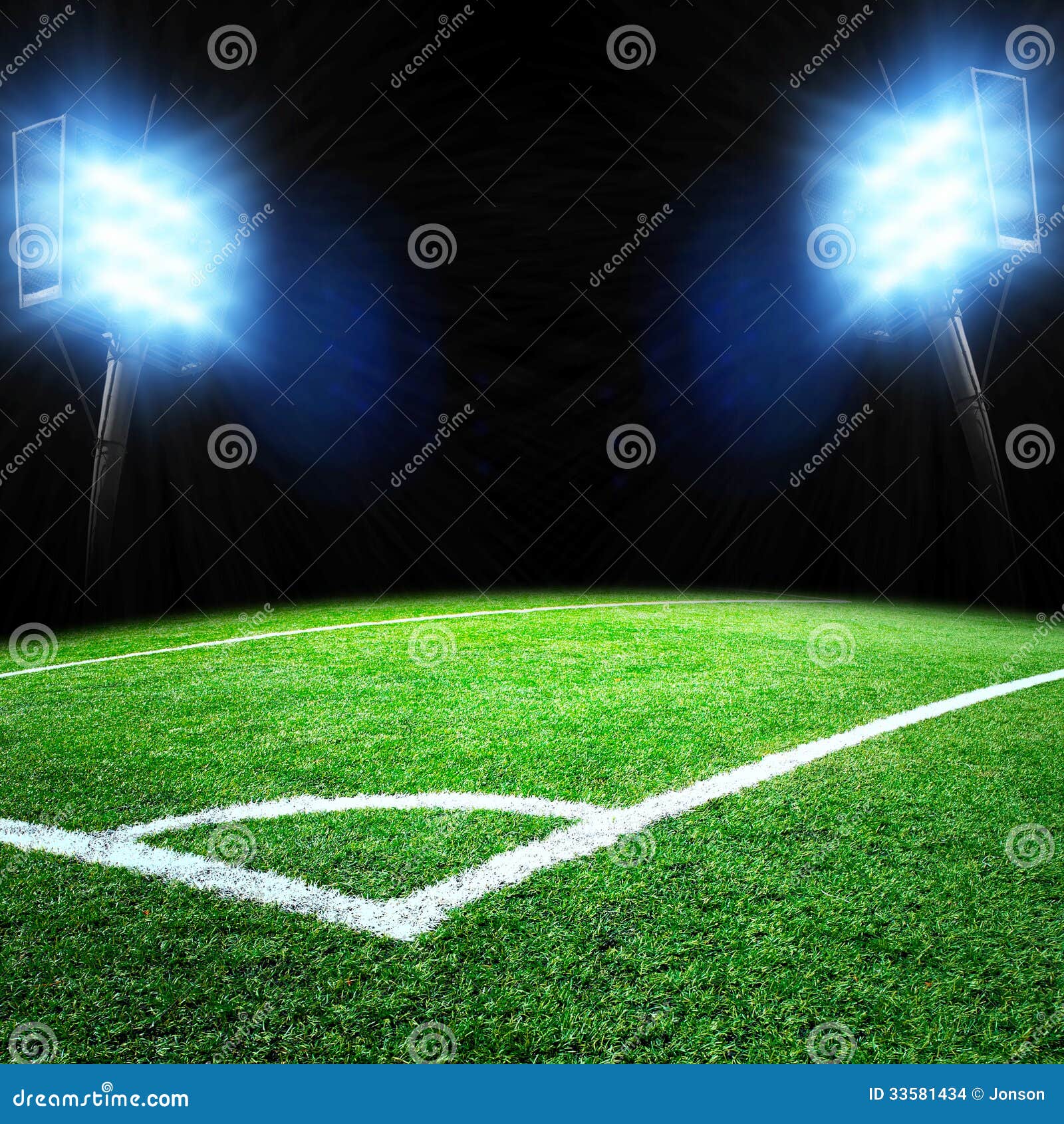 Soccer Stadium with Thw Lights Stock Photo - Image of gate, field: 33581434