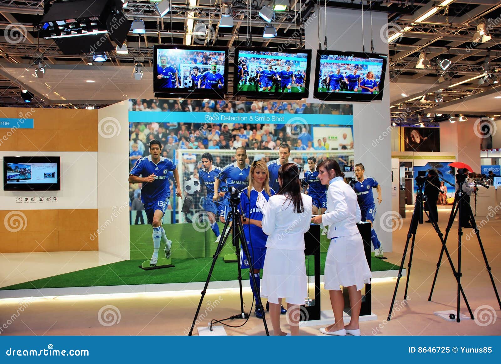 Soccer stand at exhibition editorial image. Image of preparation - 8646725