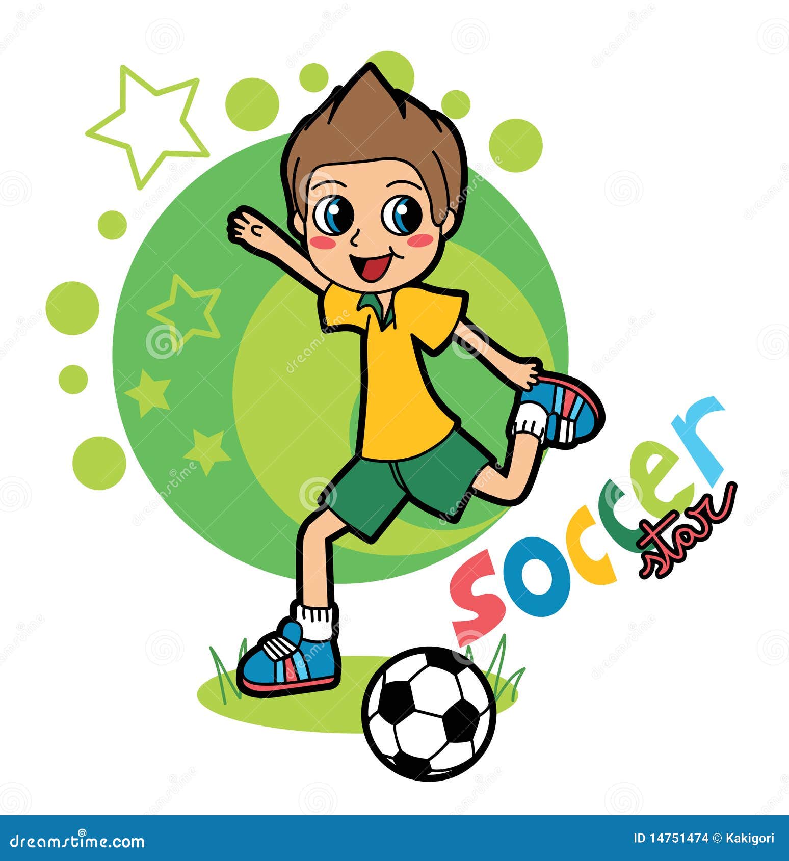 Soccer Star stock vector. Illustration of ball, cartoon - 14751474